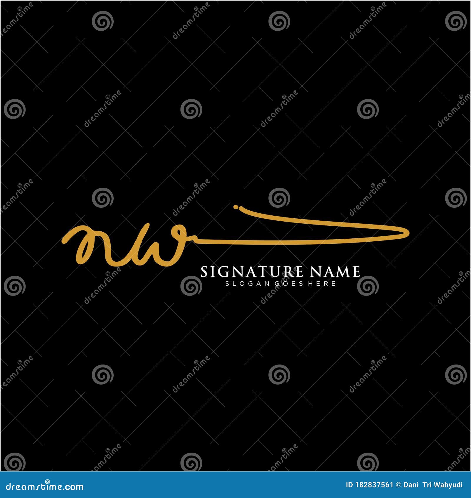 Letter NW Signature Logo Template Vector Stock Vector - Illustration of ...