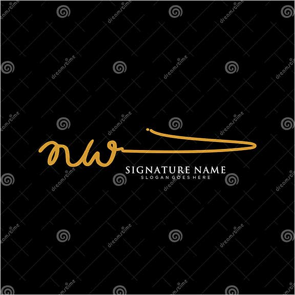 Letter NW Signature Logo Template Vector Stock Vector - Illustration of ...