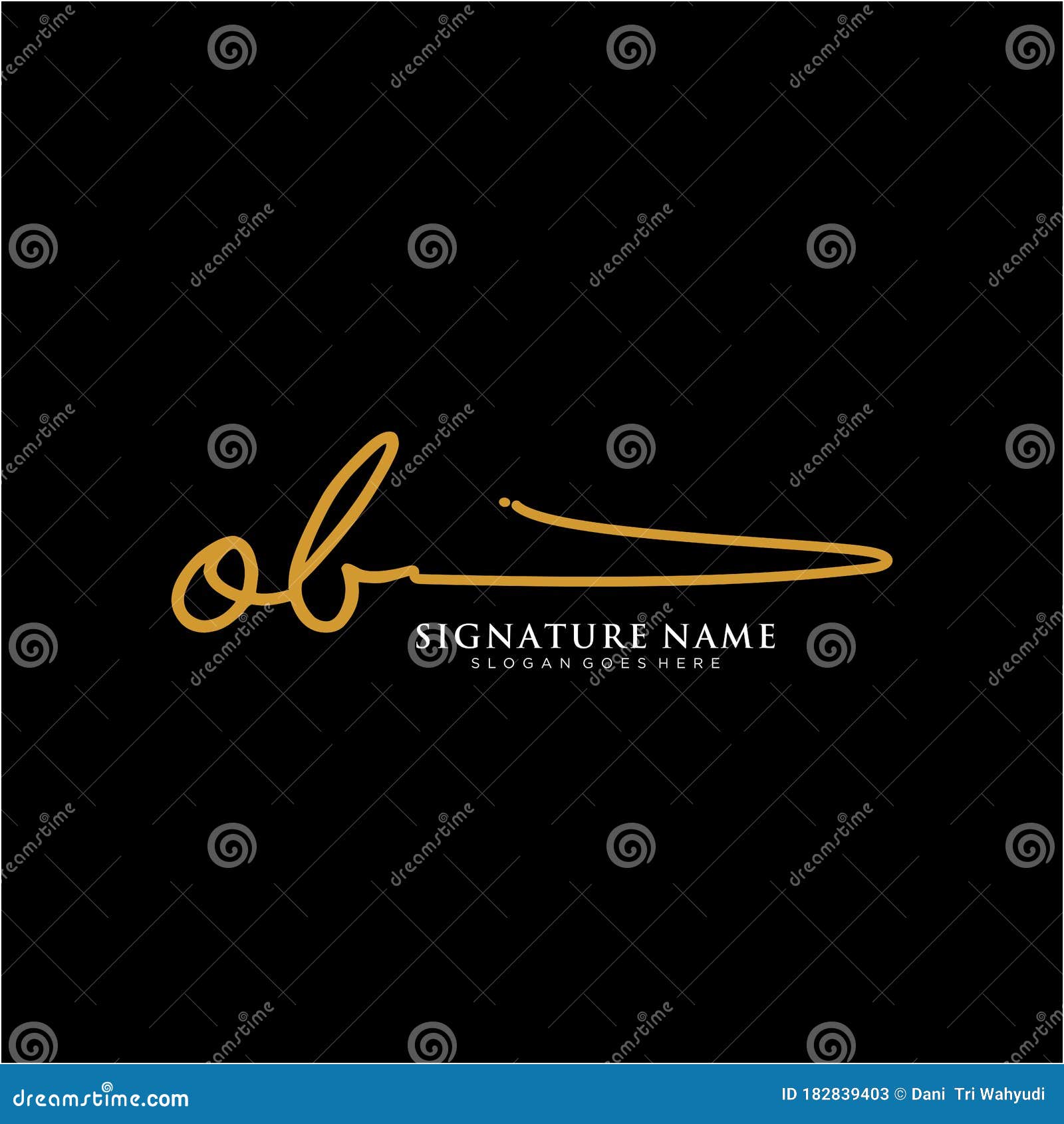Letter OB Signature Logo Template Vector Stock Vector - Illustration of ...