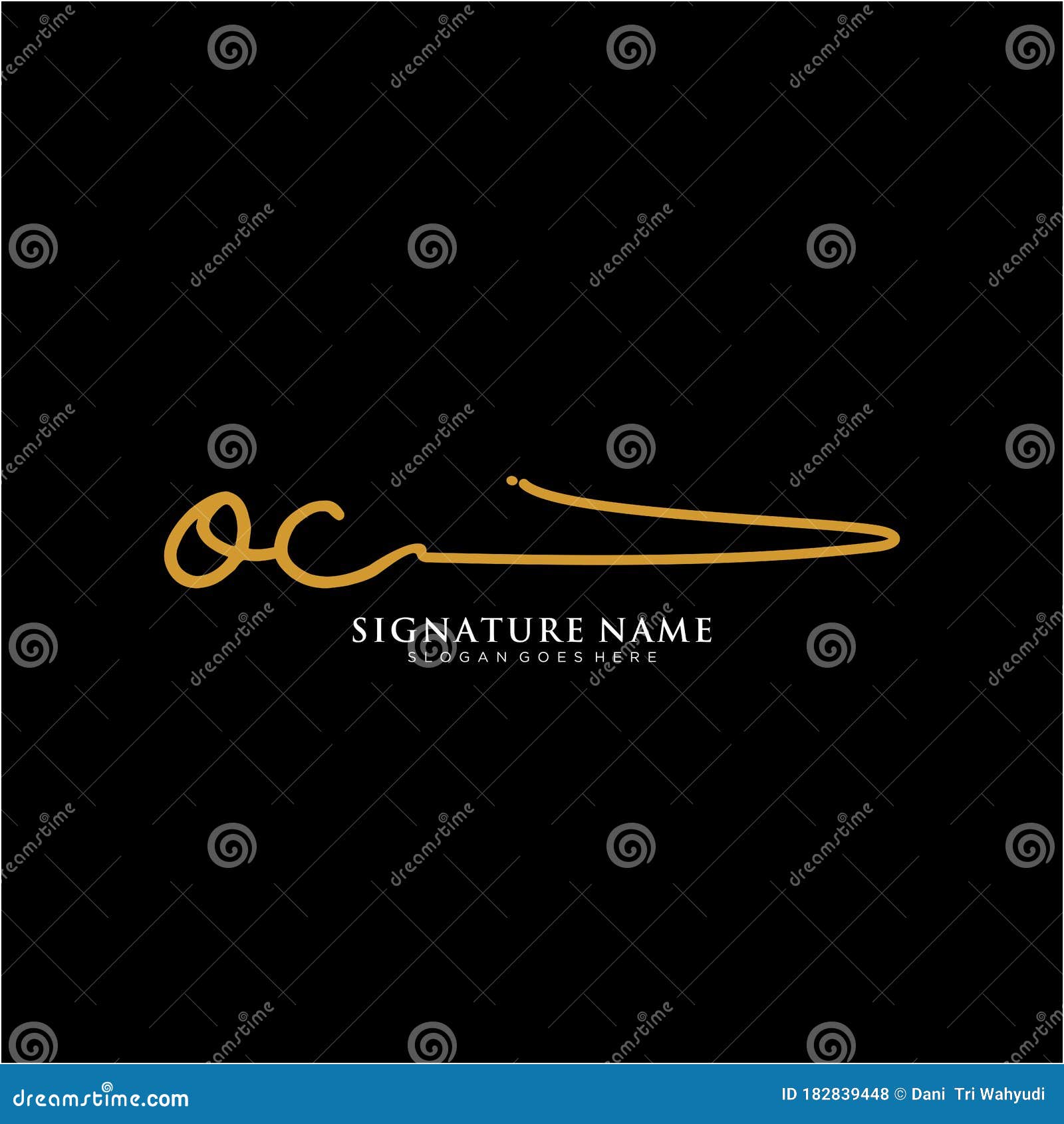 Letter OC Signature Logo Template Vector Stock Vector - Illustration of ...