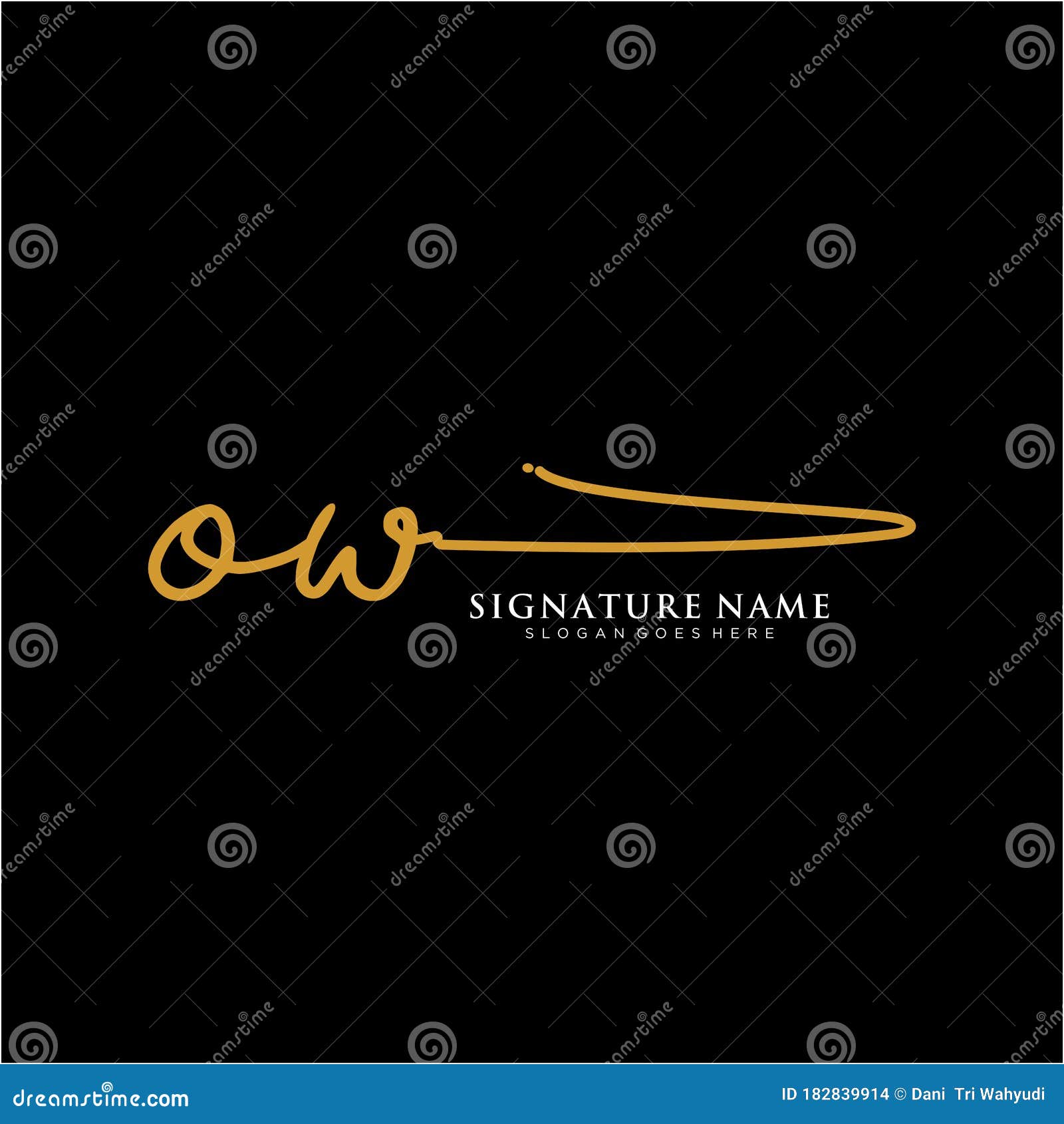 Letter OW Signature Logo Template Vector Stock Vector - Illustration of ...