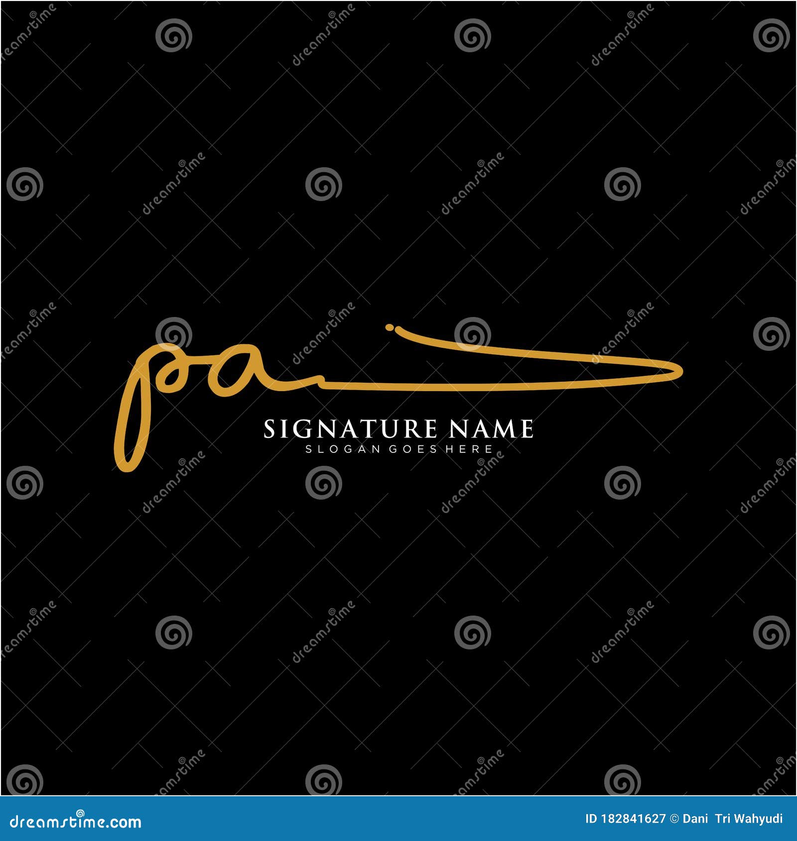 Letter PA Signature Logo Template Vector Stock Vector - Illustration of ...