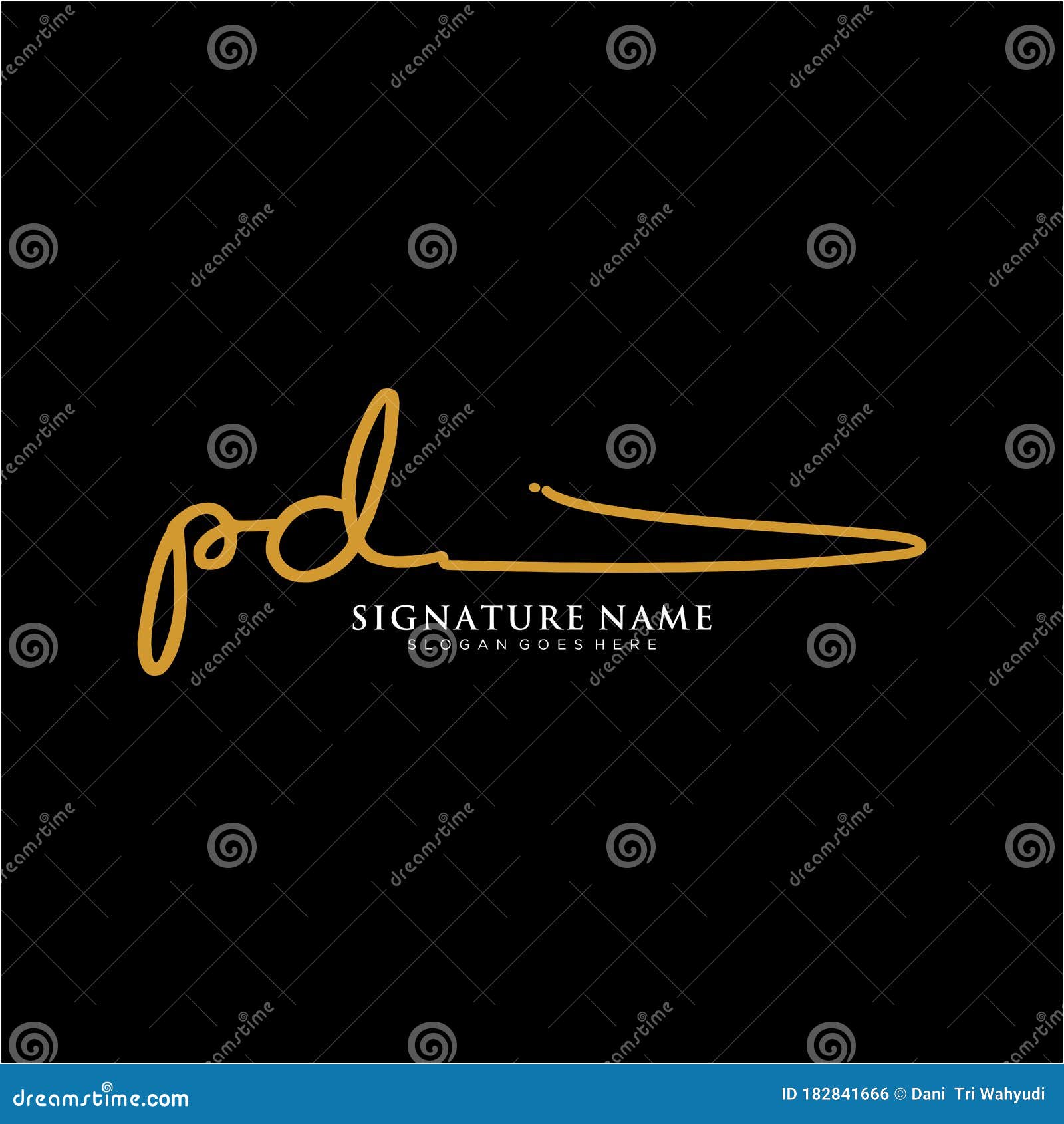 Letter PD Signature Logo Template Vector Stock Vector - Illustration of ...