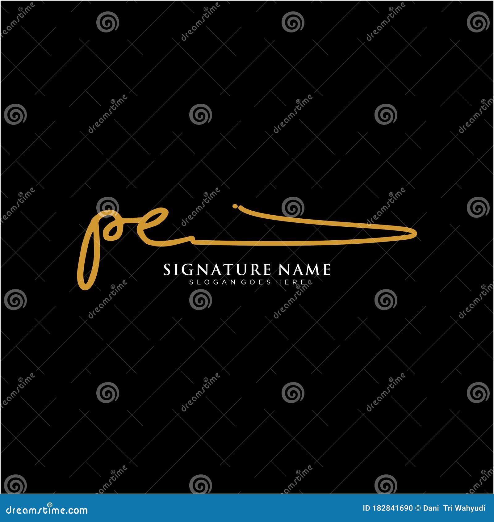 Letter PE Signature Logo Template Vector Stock Vector - Illustration of ...