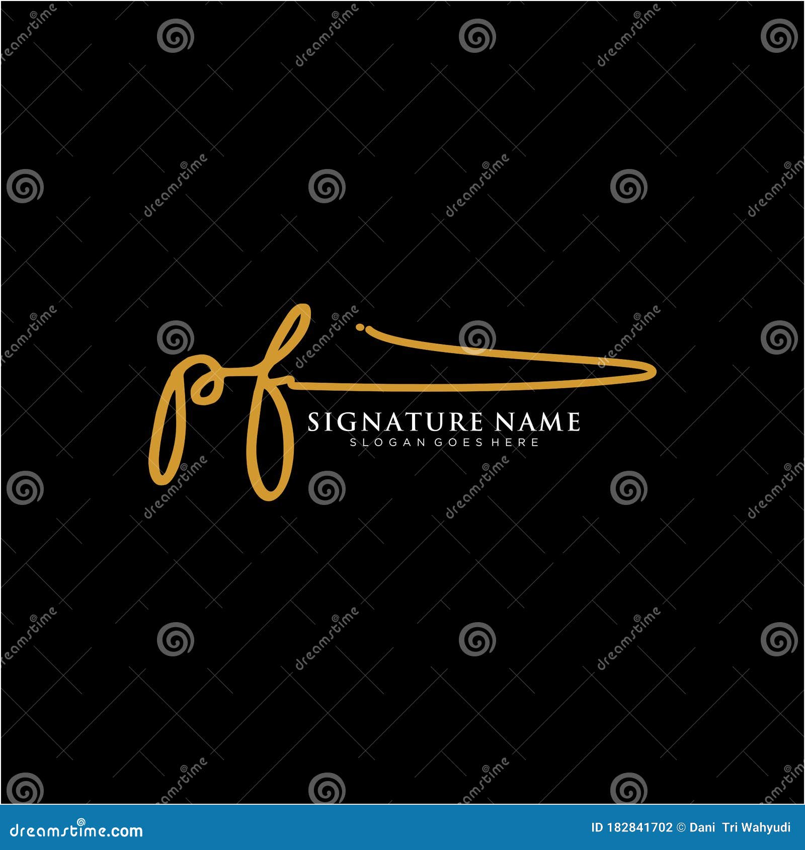 Letter PF Signature Logo Template Vector Stock Vector - Illustration of ...
