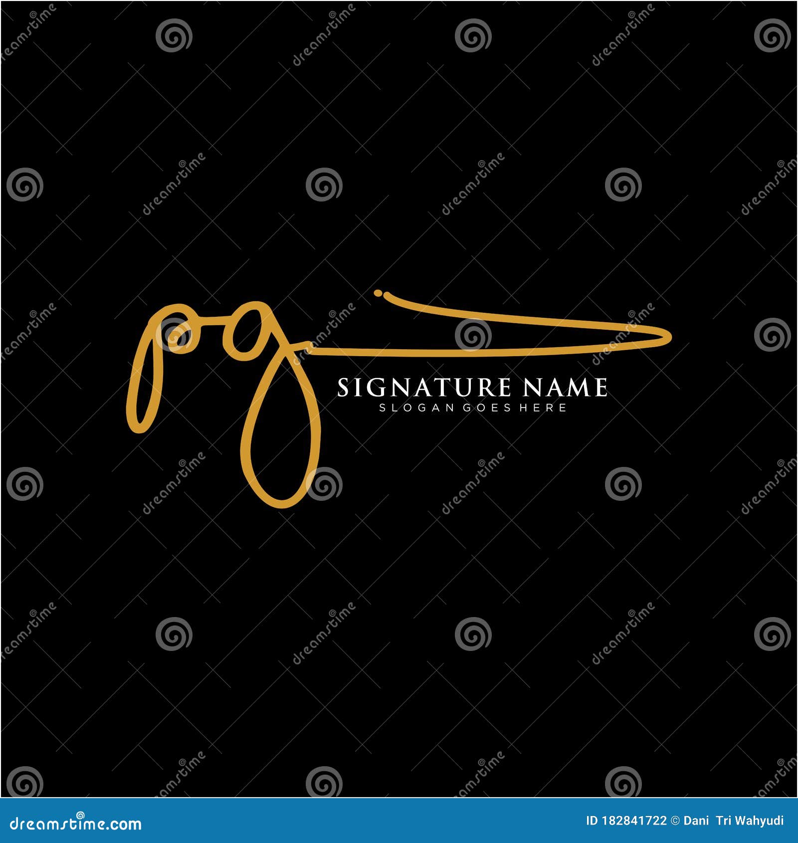 Letter PG Signature Logo Template Vector Stock Vector - Illustration of ...