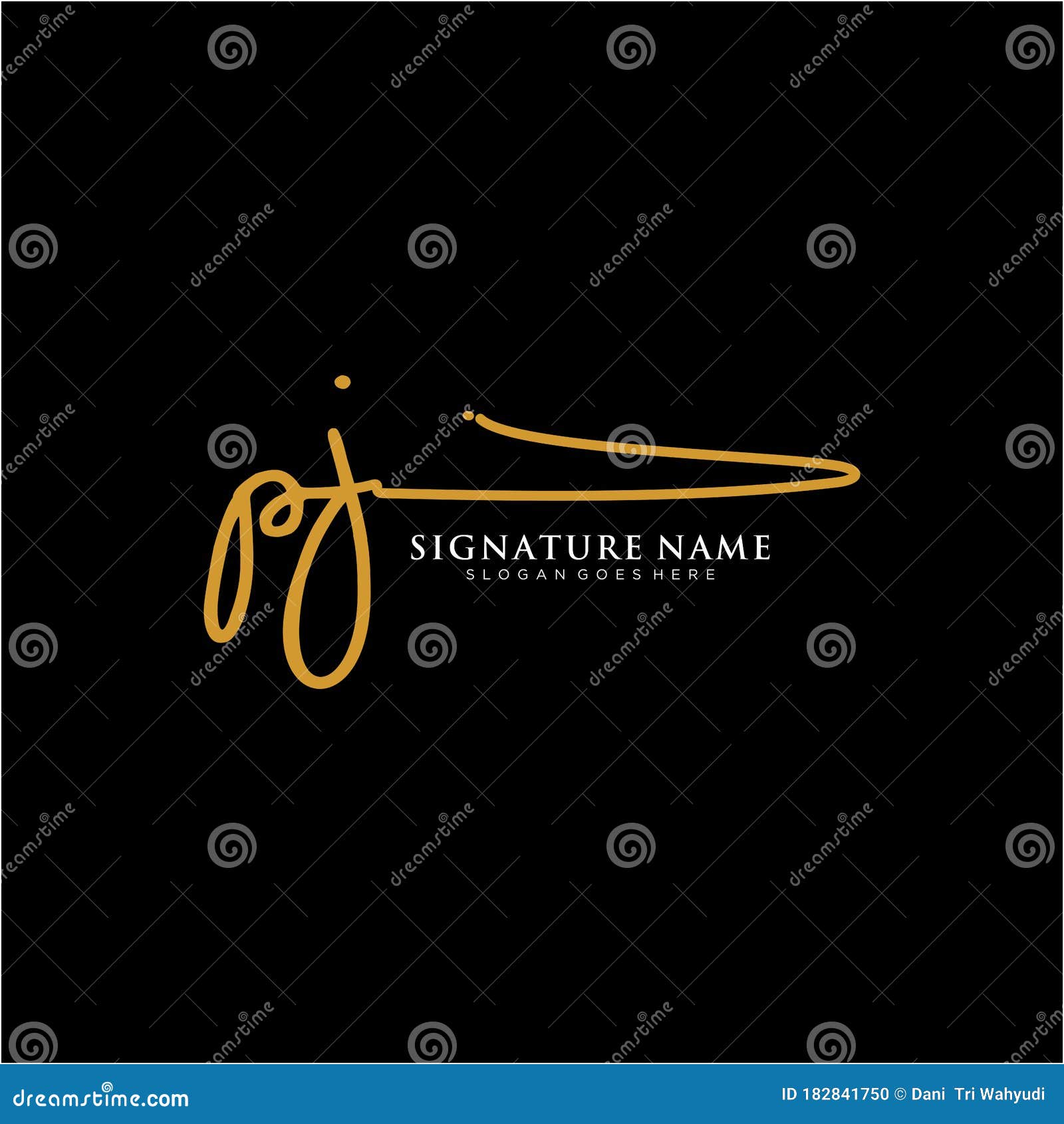 Letter PJ Signature Logo Template Vector Stock Vector - Illustration of ...
