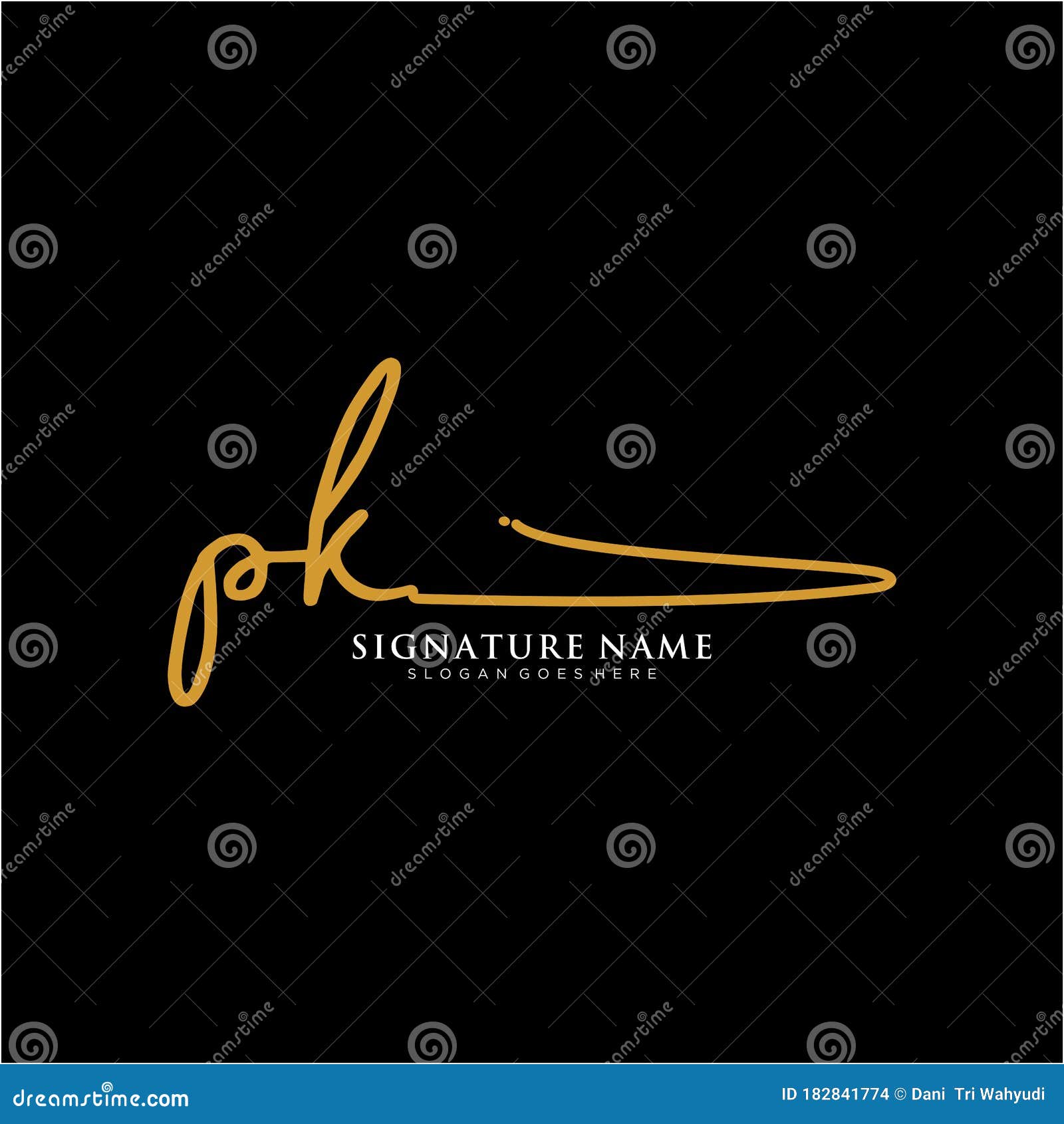 Letter PK Signature Logo Template Vector Stock Vector - Illustration of ...