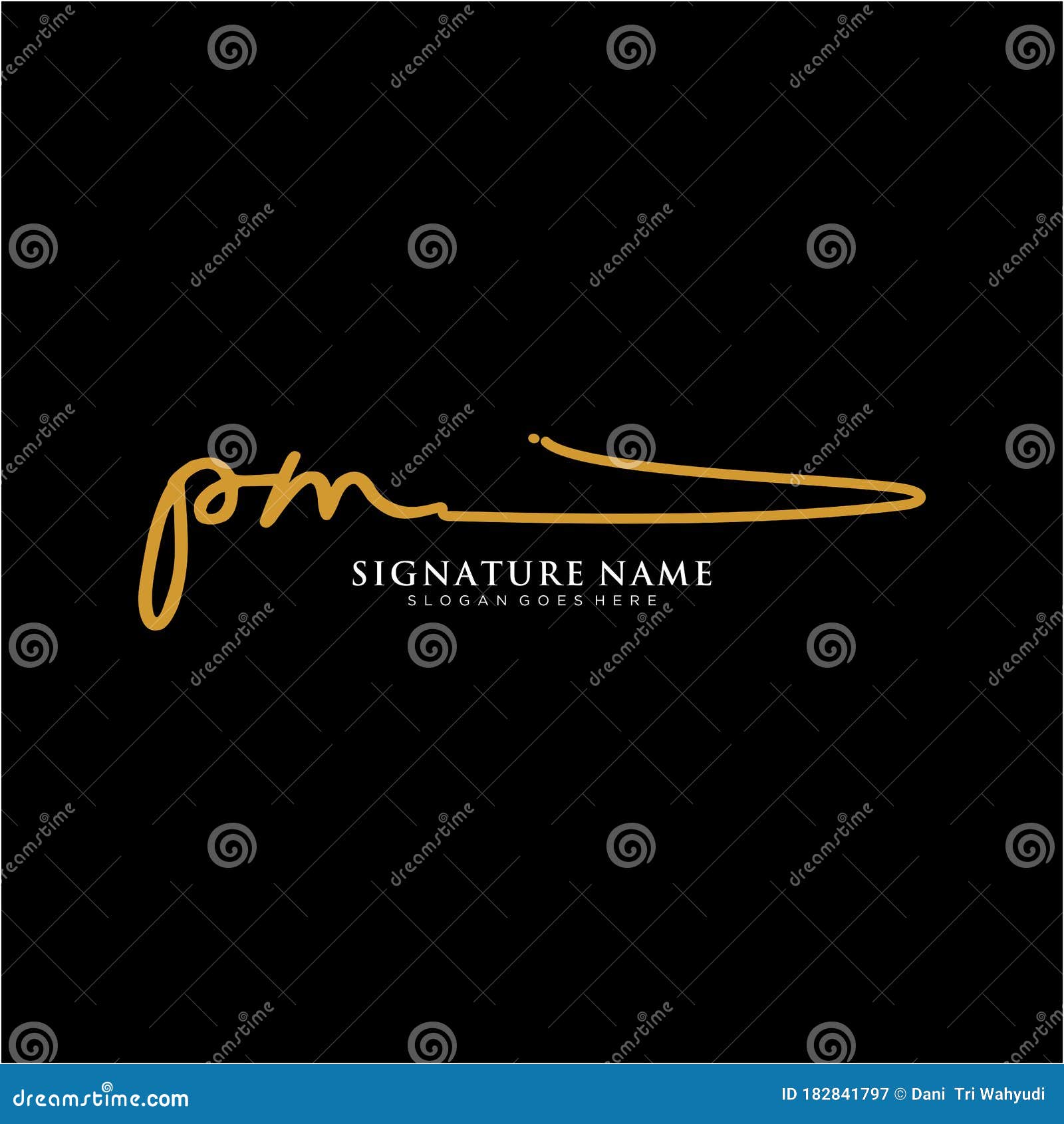 Letter PM Signature Logo Template Vector Stock Vector - Illustration of ...