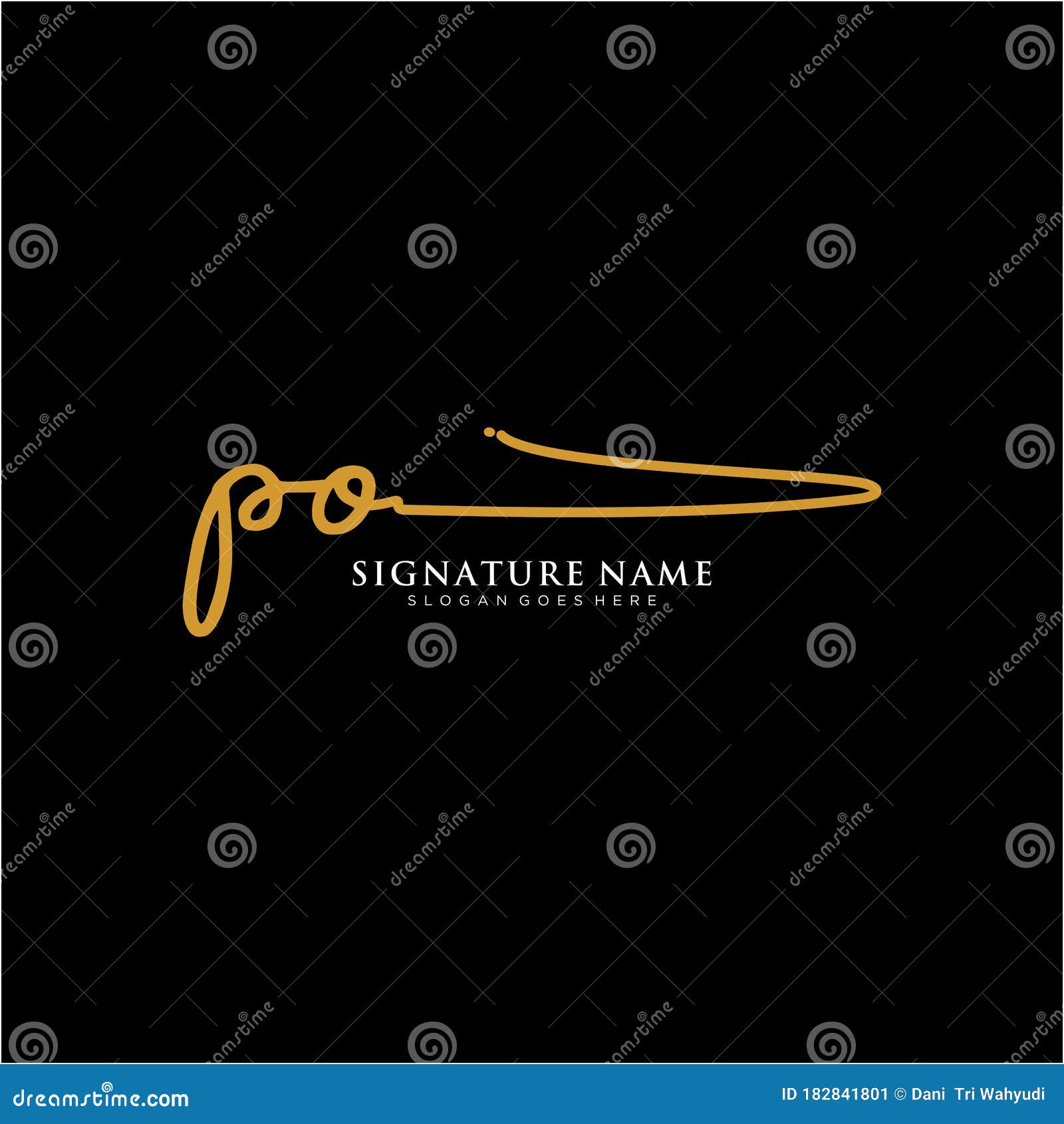 Letter PO Signature Logo Template Vector Stock Vector - Illustration of ...