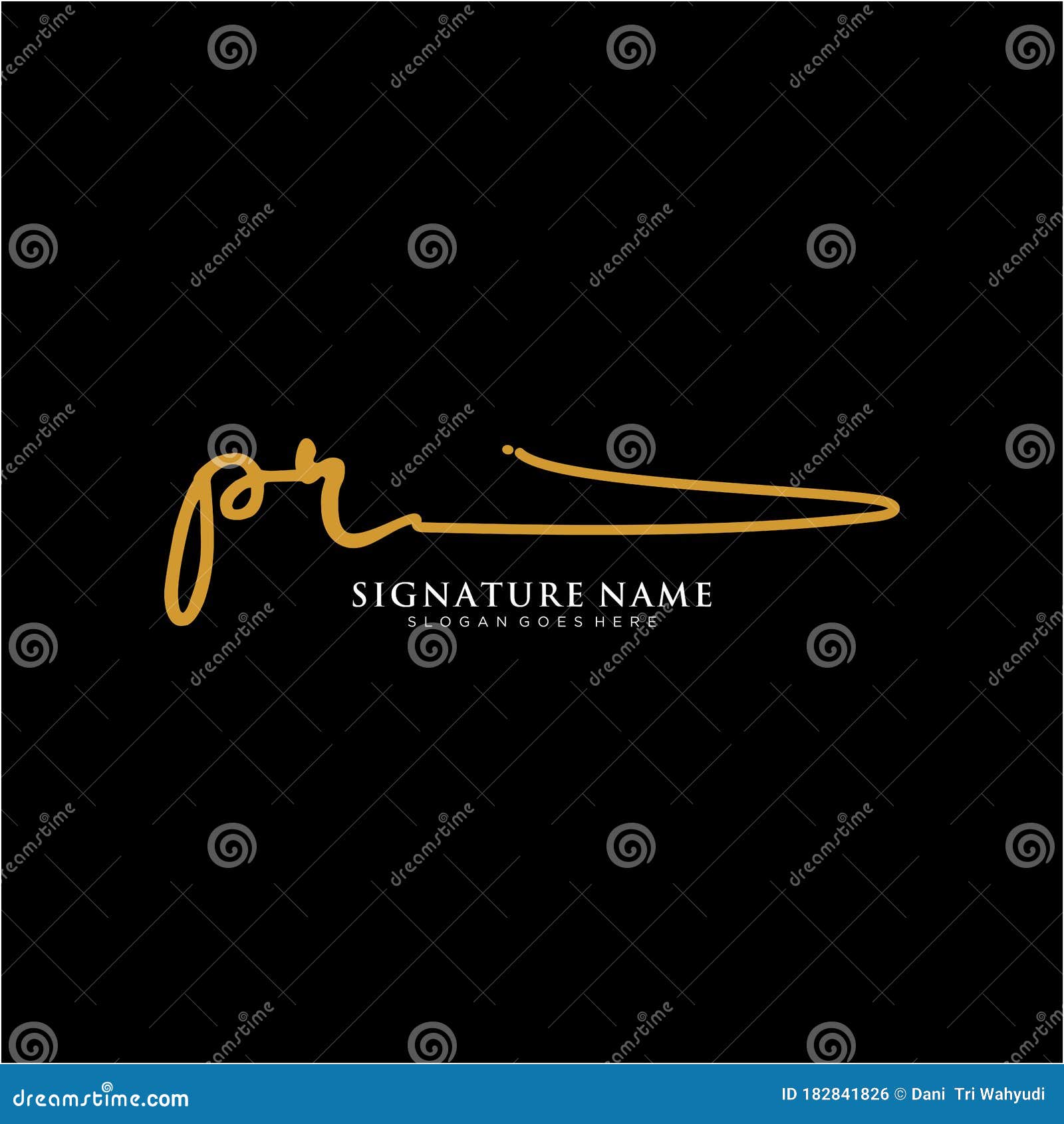 Letter PR Signature Logo Template Vector Stock Vector - Illustration of ...