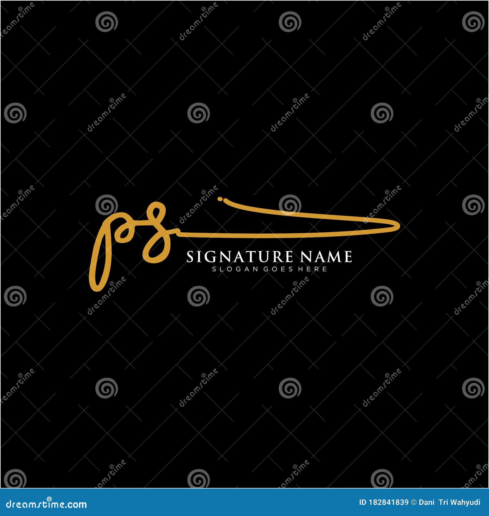 Letter PS Signature Logo Template Vector Stock Vector - Illustration of ...