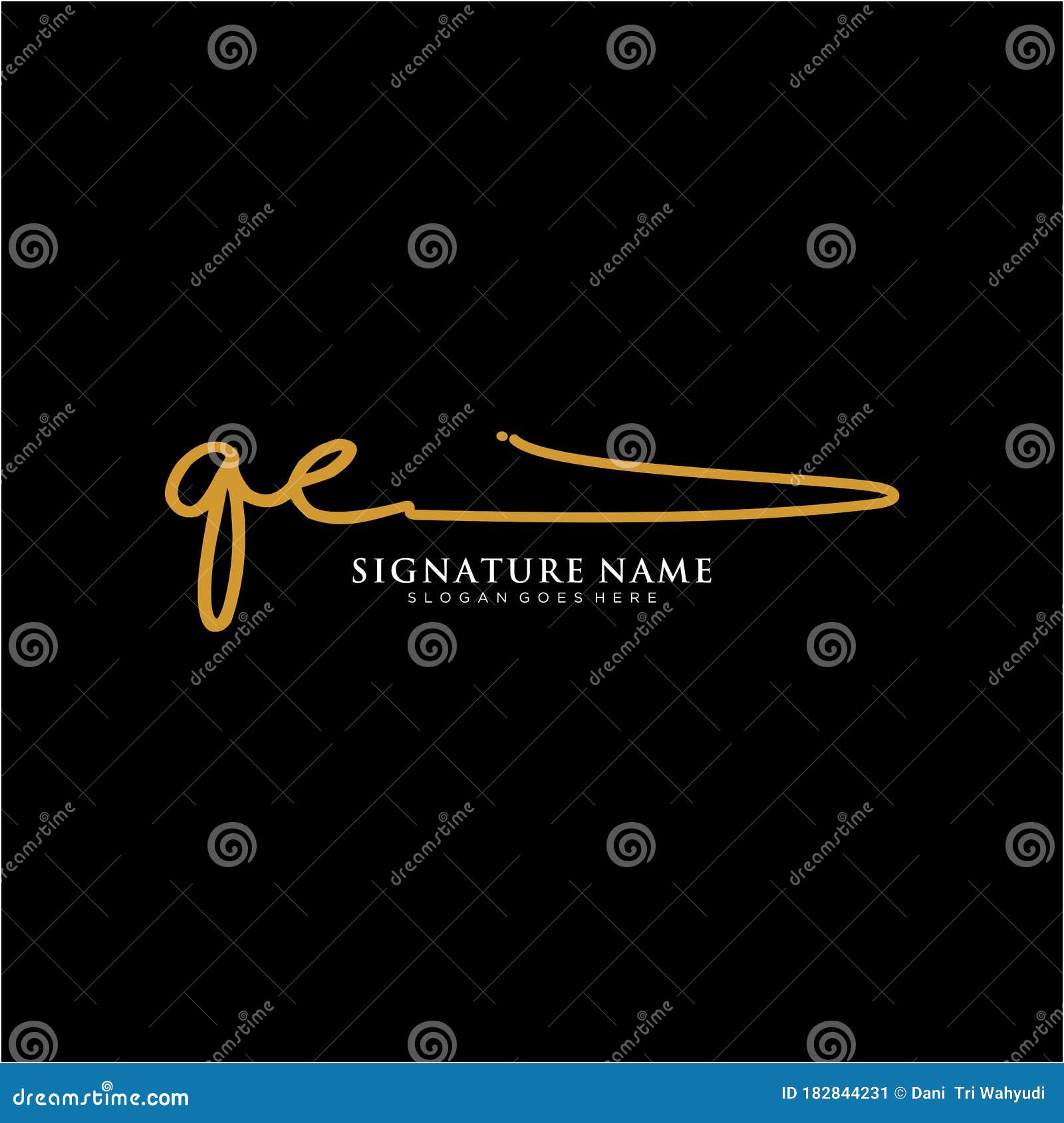 Letter QE Signature Logo Template Vector Stock Vector - Illustration of ...