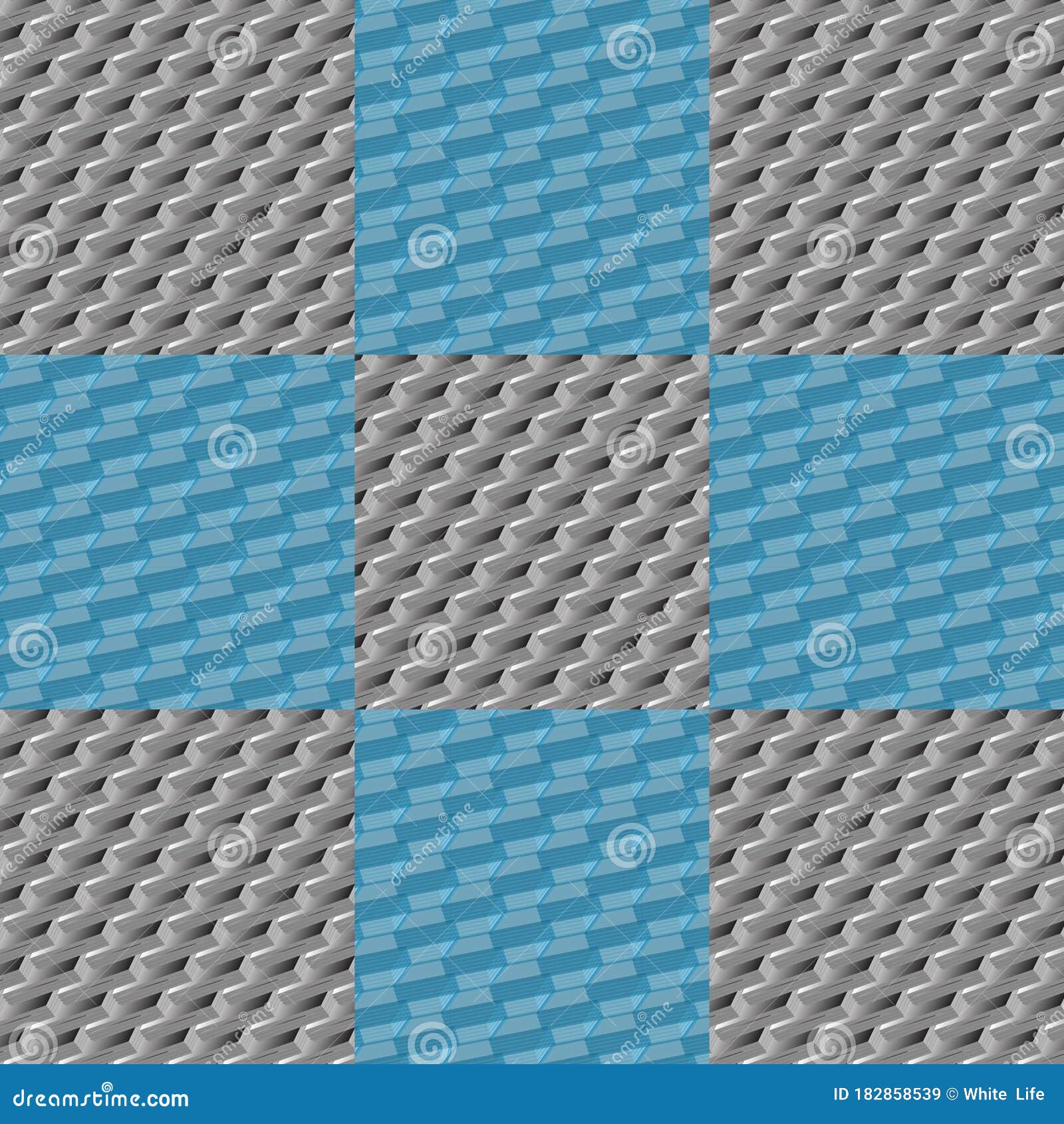 3d Tiles Texture Blue and Grey Elements Stock Illustration ...