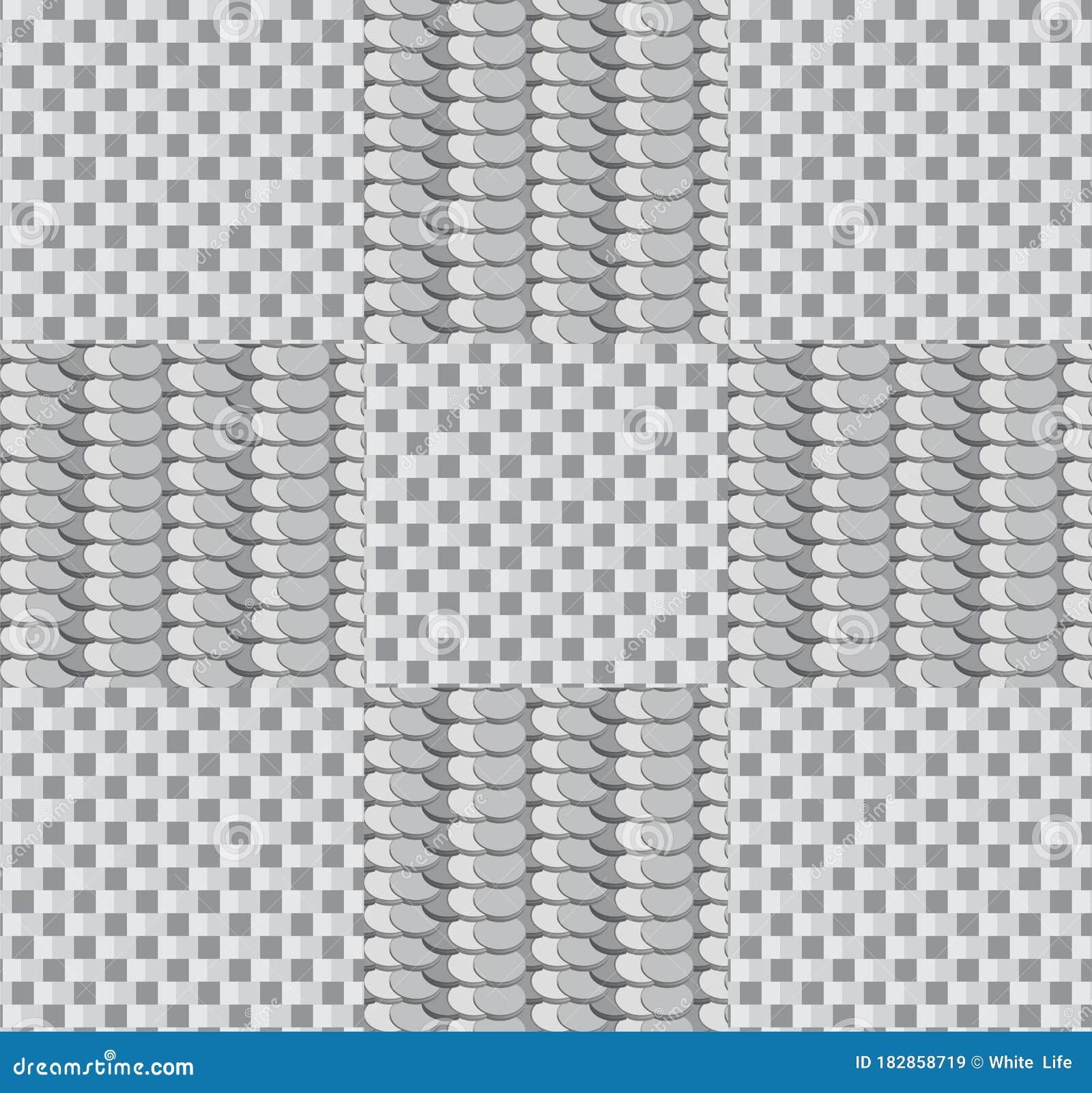 3d Tiles Texture with Grey Circle Elements Stock Illustration ...