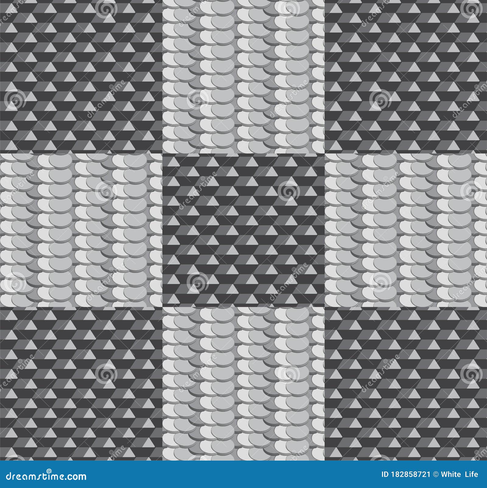 3d Tiles Texture with Grey Circle Elements Stock Illustration ...