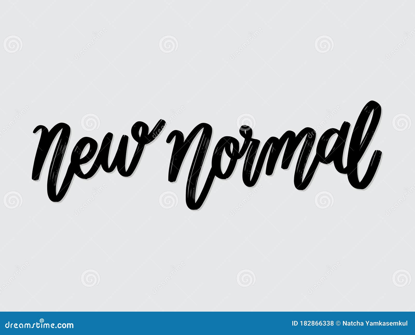 New Normal. Hand Written Lettering Isolated On White Background. Water ...