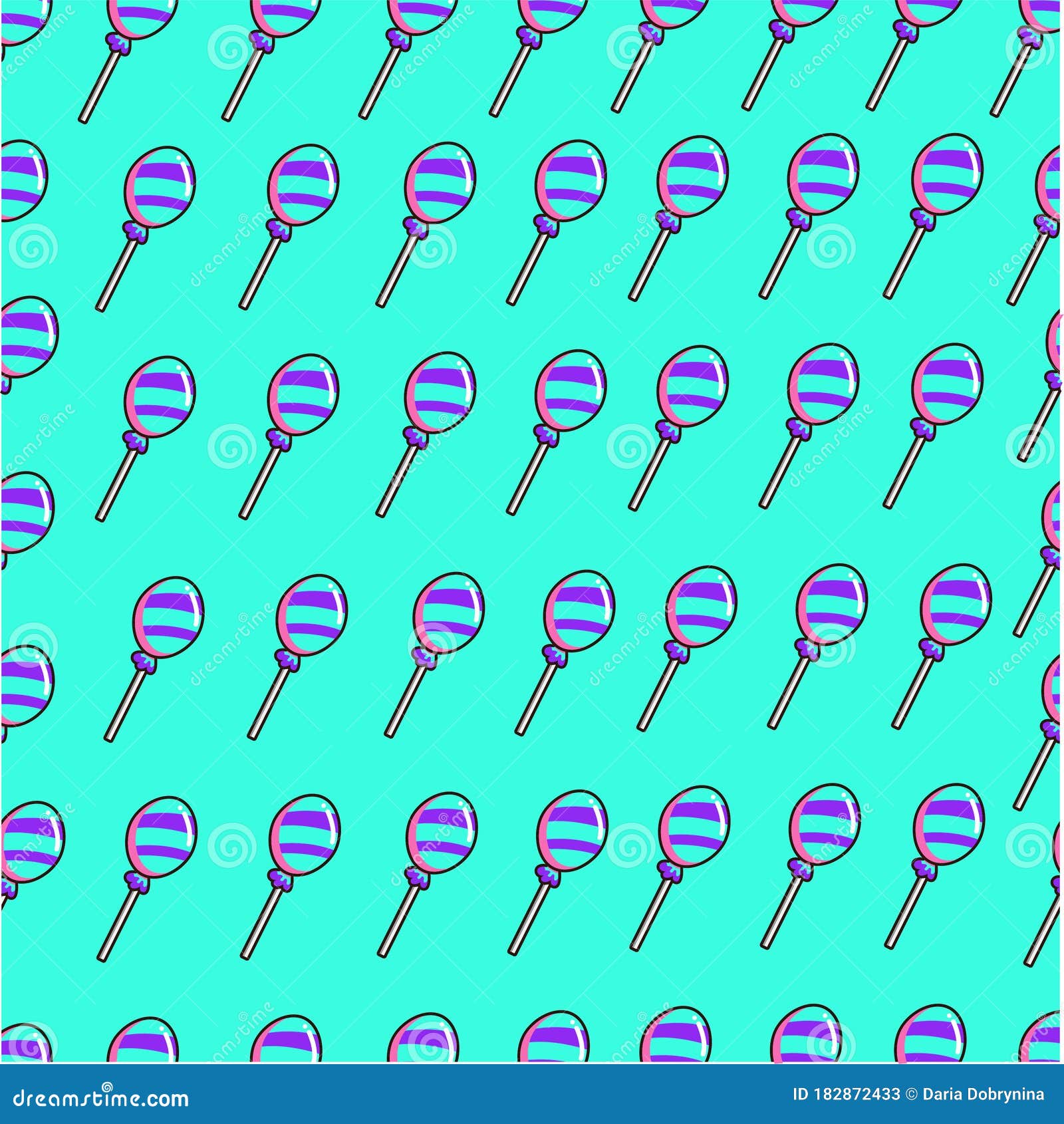 Pattern of Beautiful Striped Lollipops on a Blue Background. Stock ...