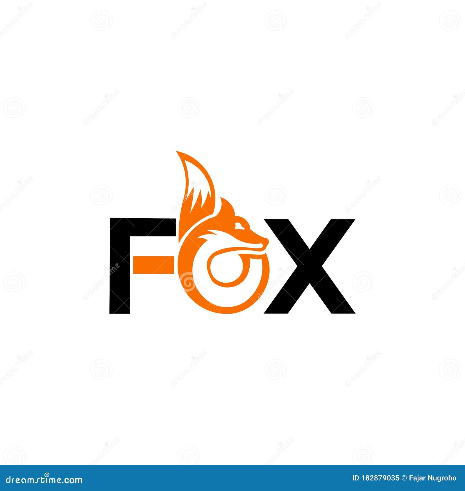 The FOX Text and Inside the O Stock Vector - Illustration of card ...