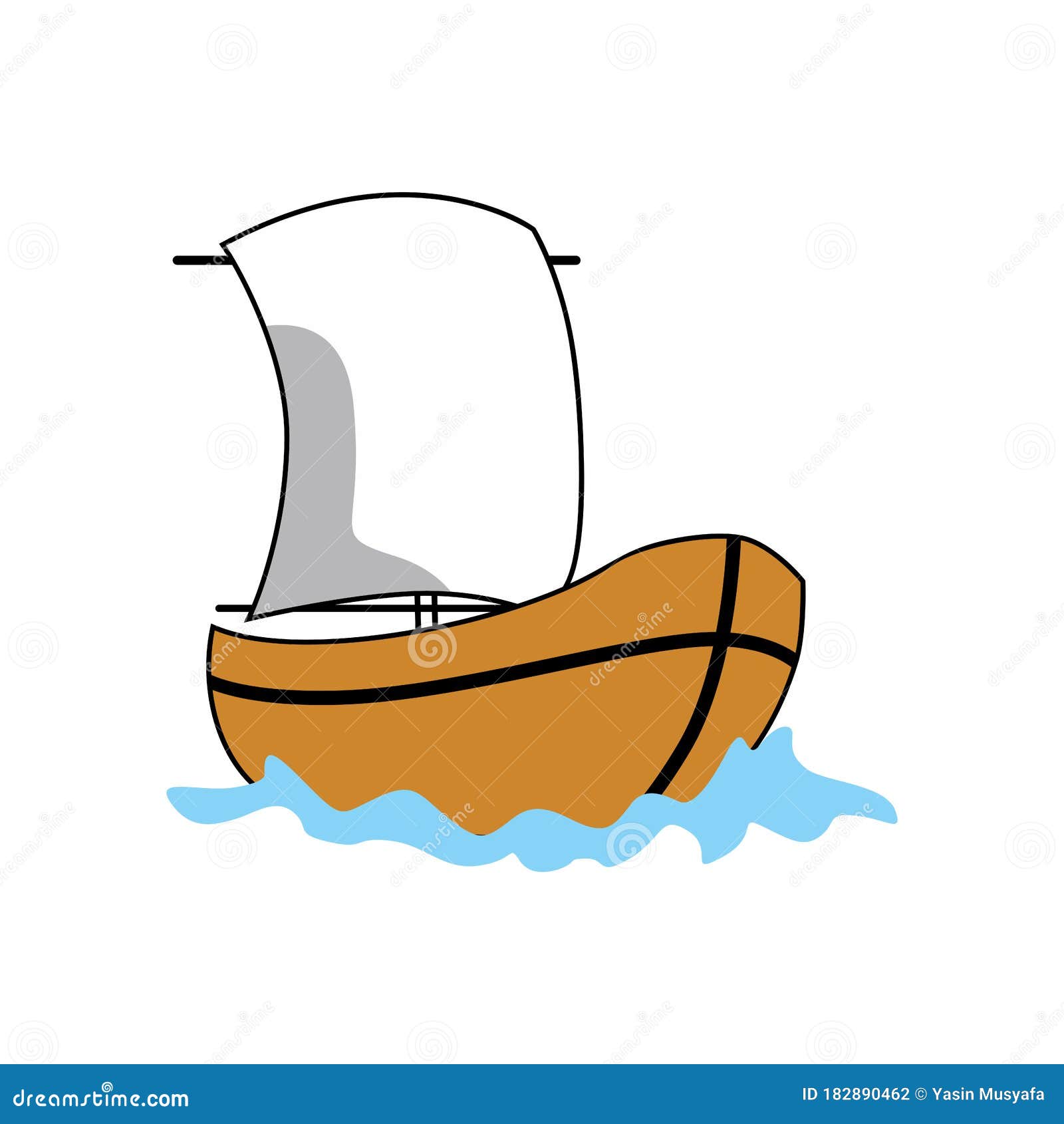 Wooden Sailing Ship Or Boat. Vector File Available | CartoonDealer.com ...