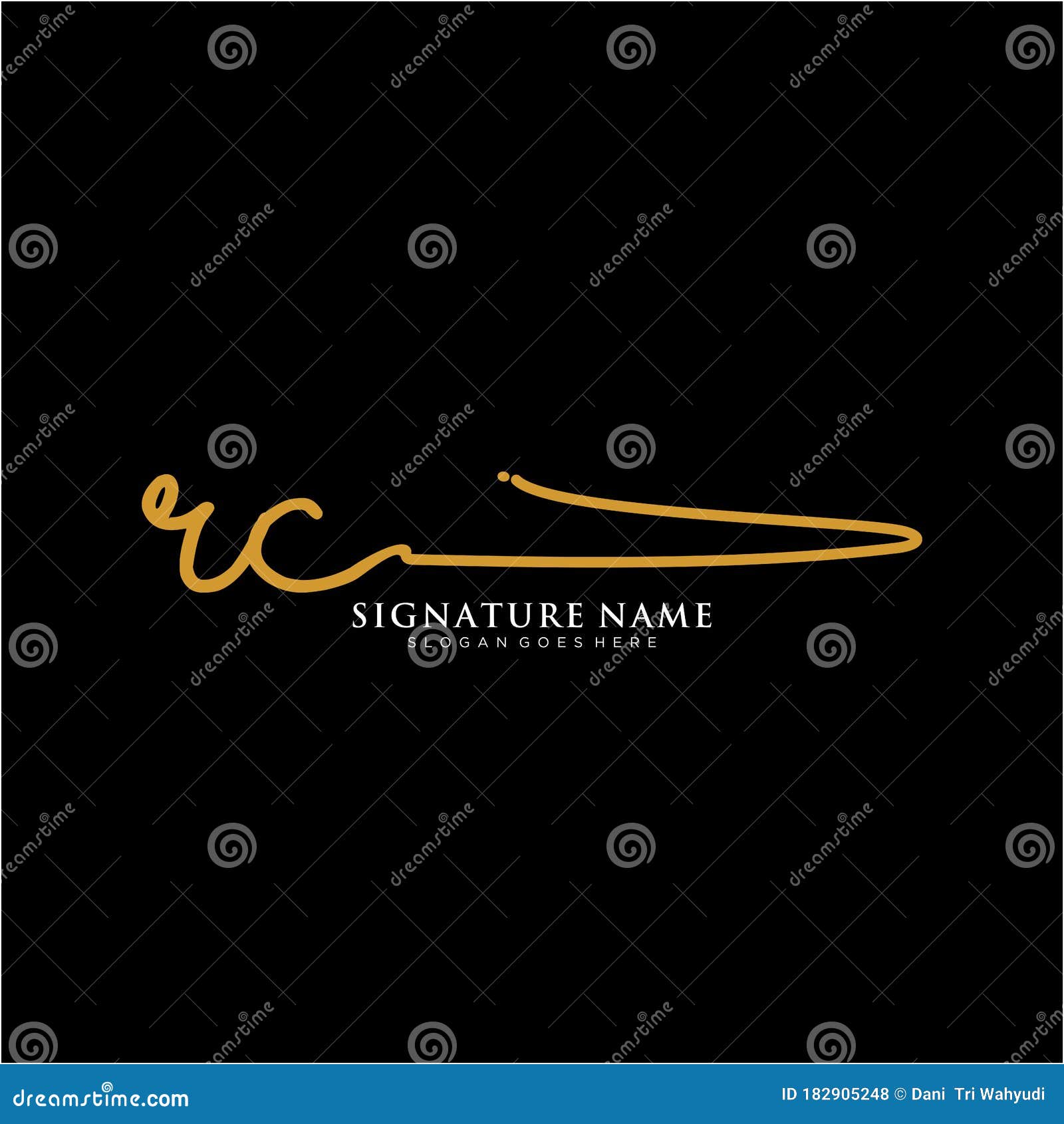 Letter RC Signature Logo Template Vector Stock Vector - Illustration of ...