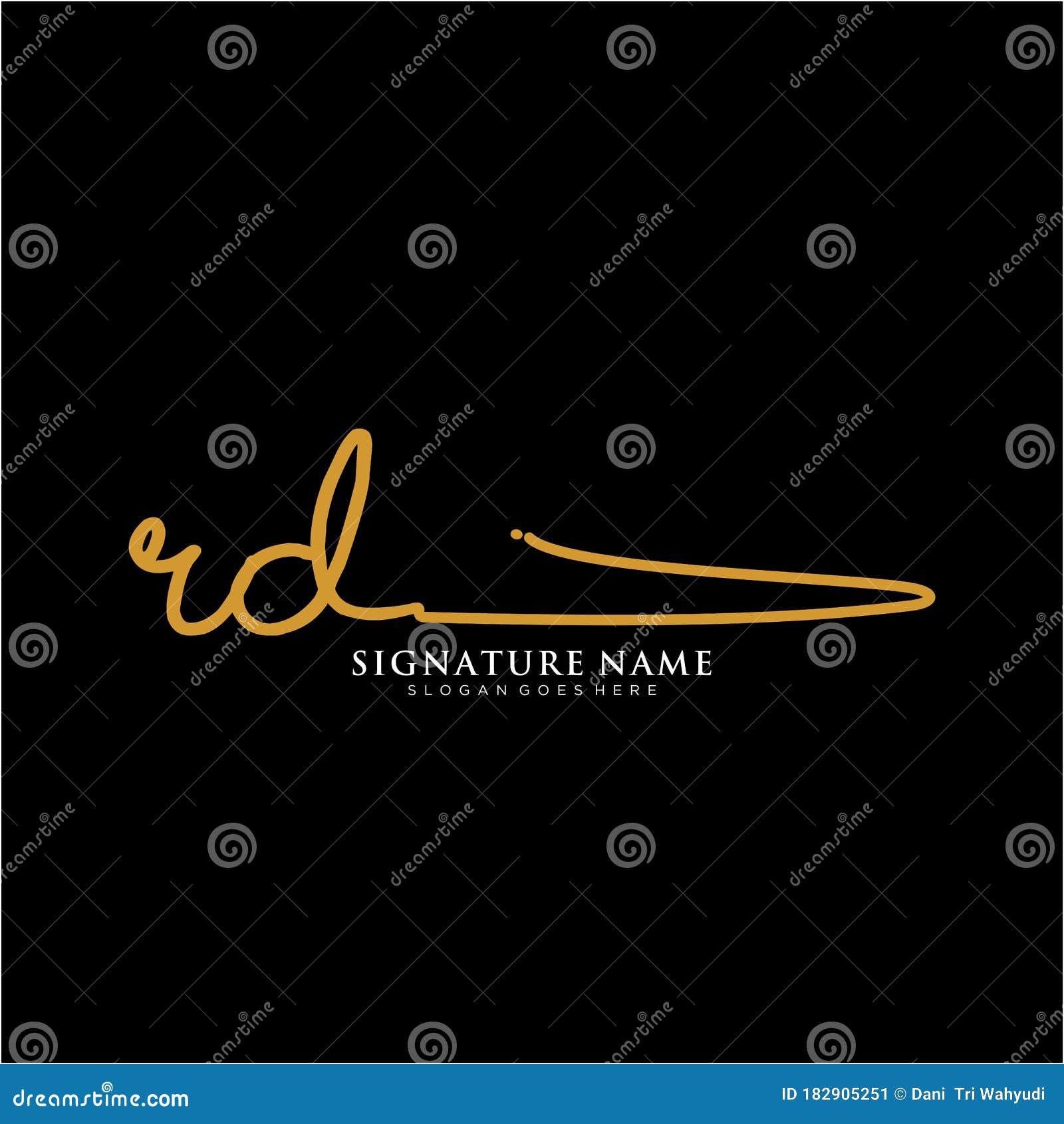 Letter RD Signature Logo Template Vector Stock Vector - Illustration of ...