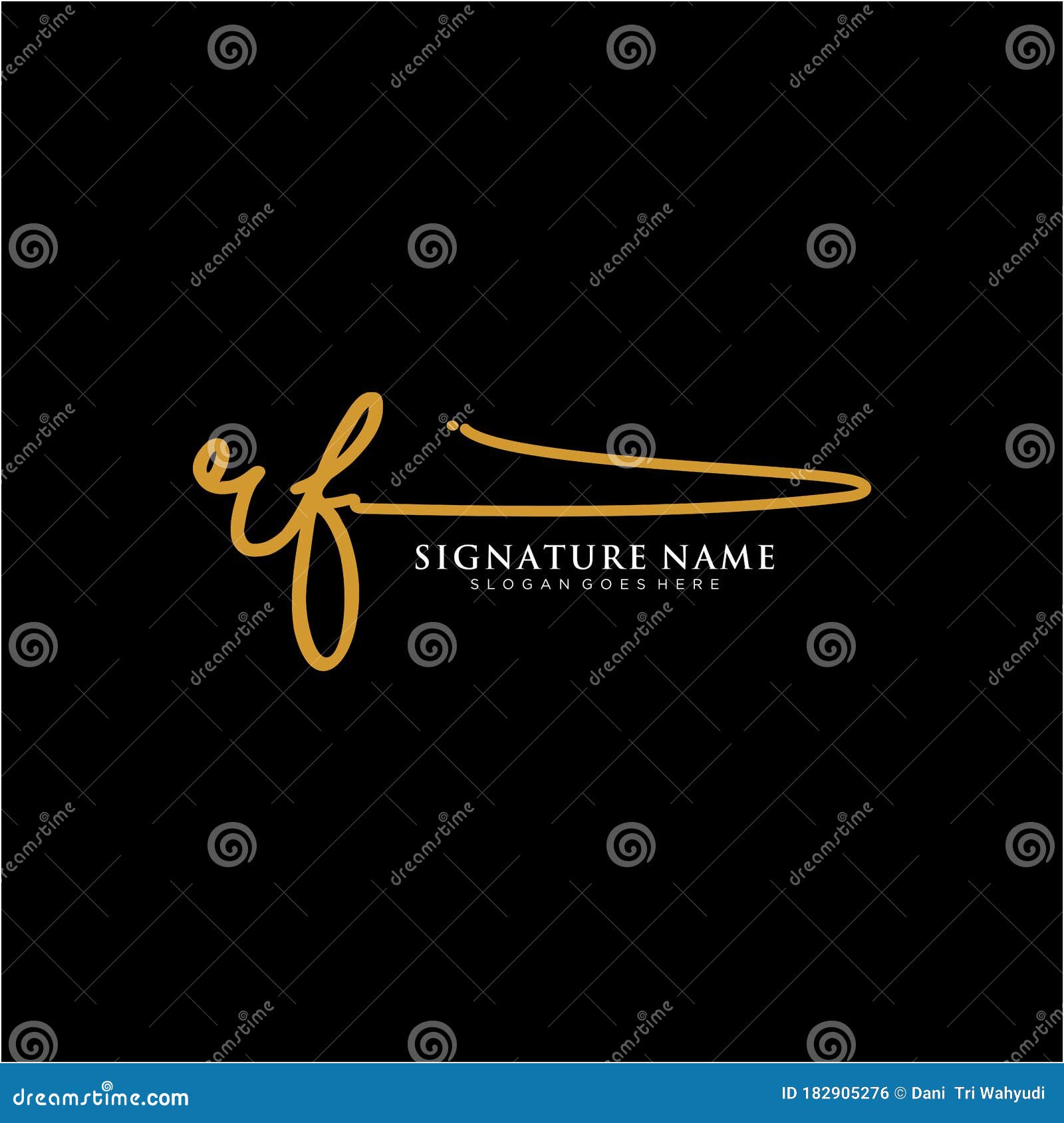 Letter RF Signature Logo Template Vector Stock Vector - Illustration of ...