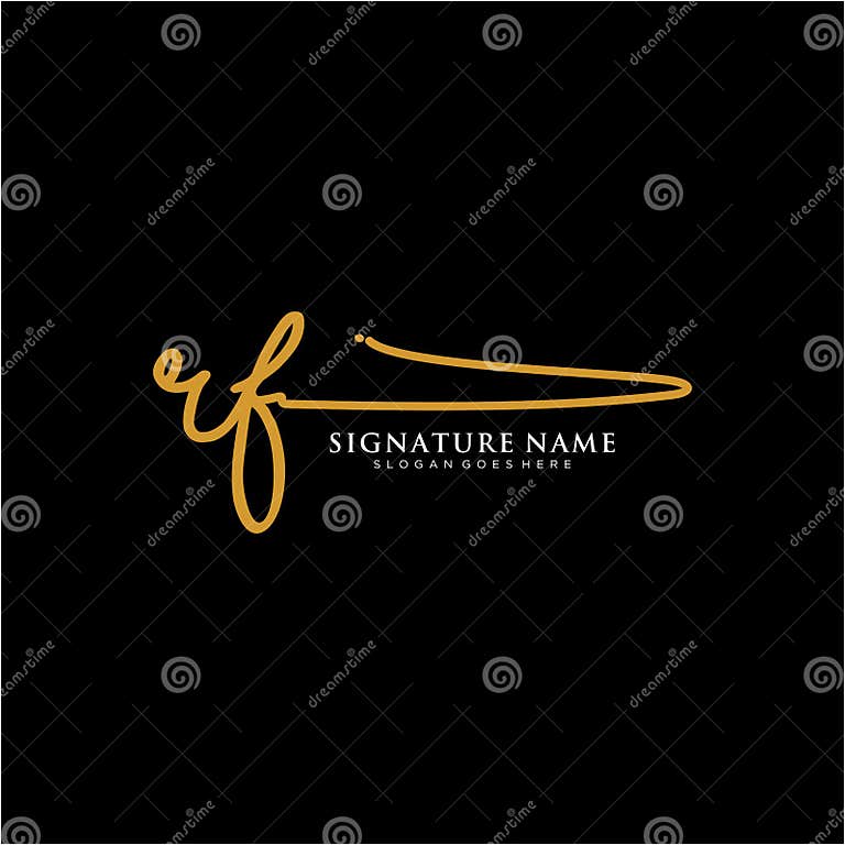 Letter RF Signature Logo Template Vector Stock Vector - Illustration of ...