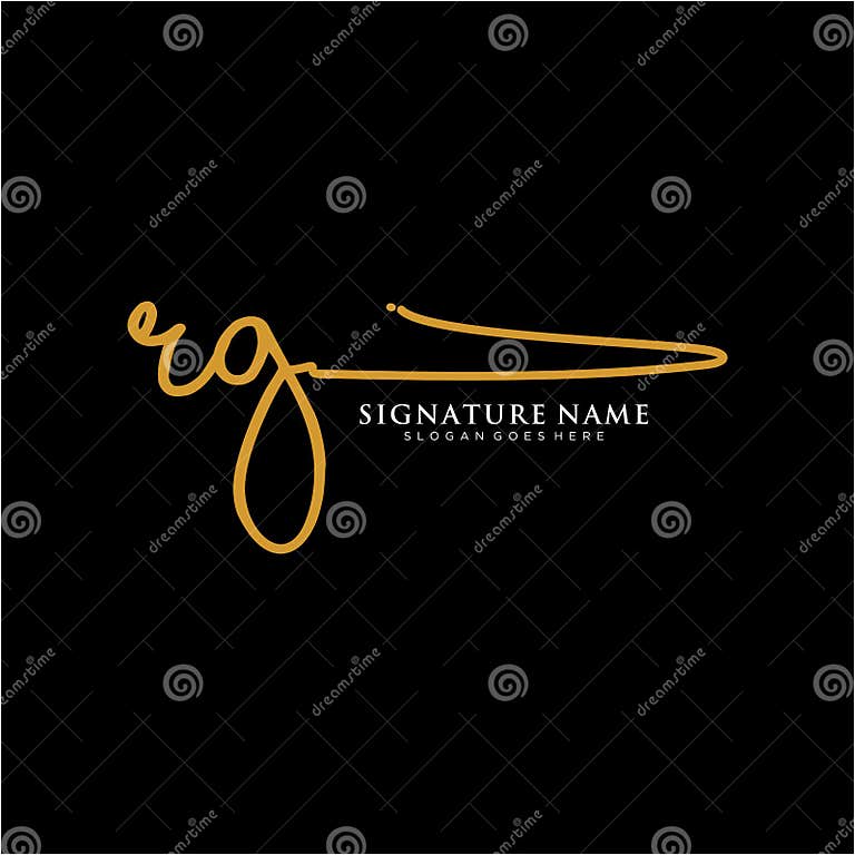Letter RG Signature Logo Template Vector Stock Vector - Illustration of ...