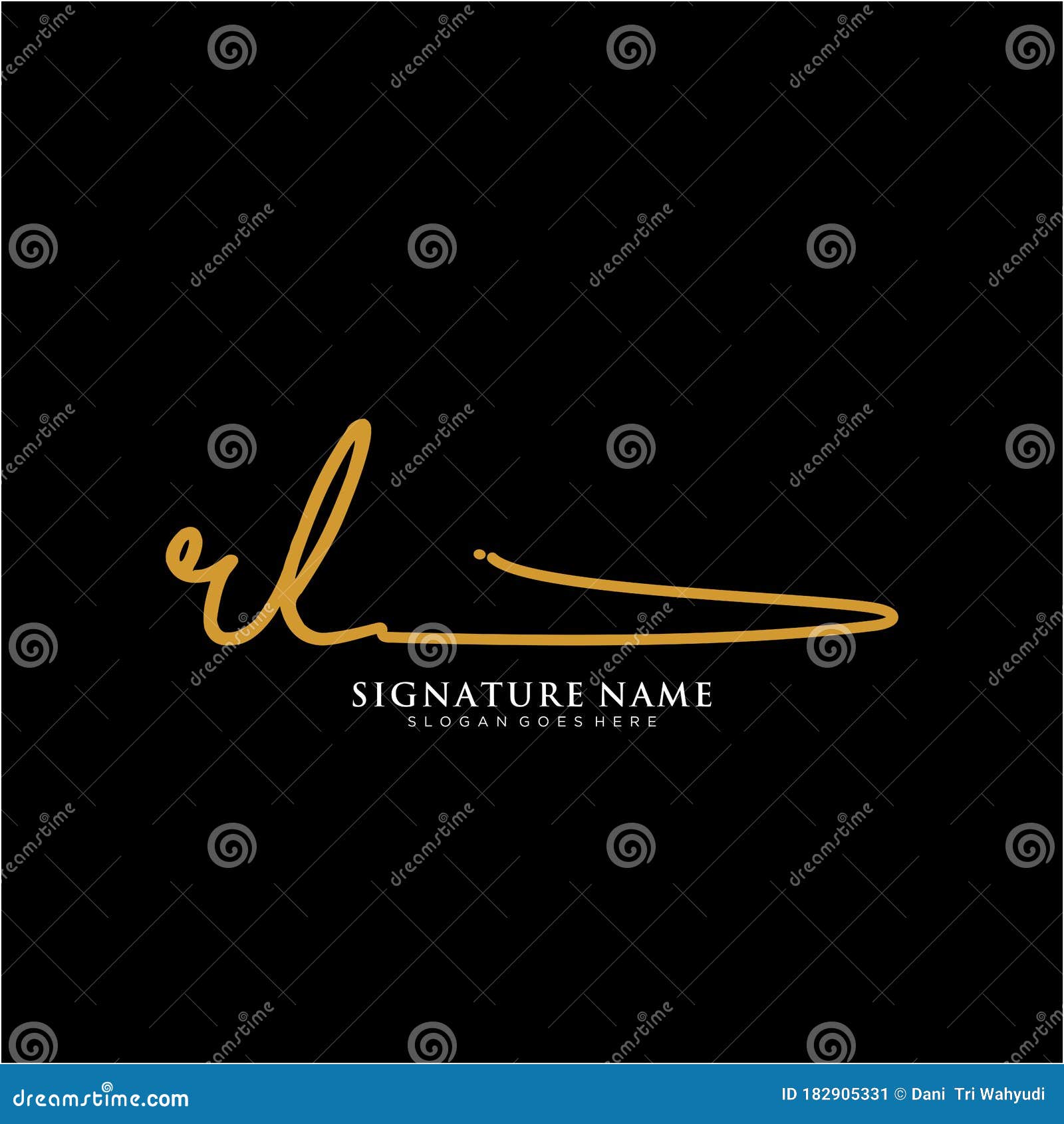 Letter RL Signature Logo Template Vector Stock Vector - Illustration of ...