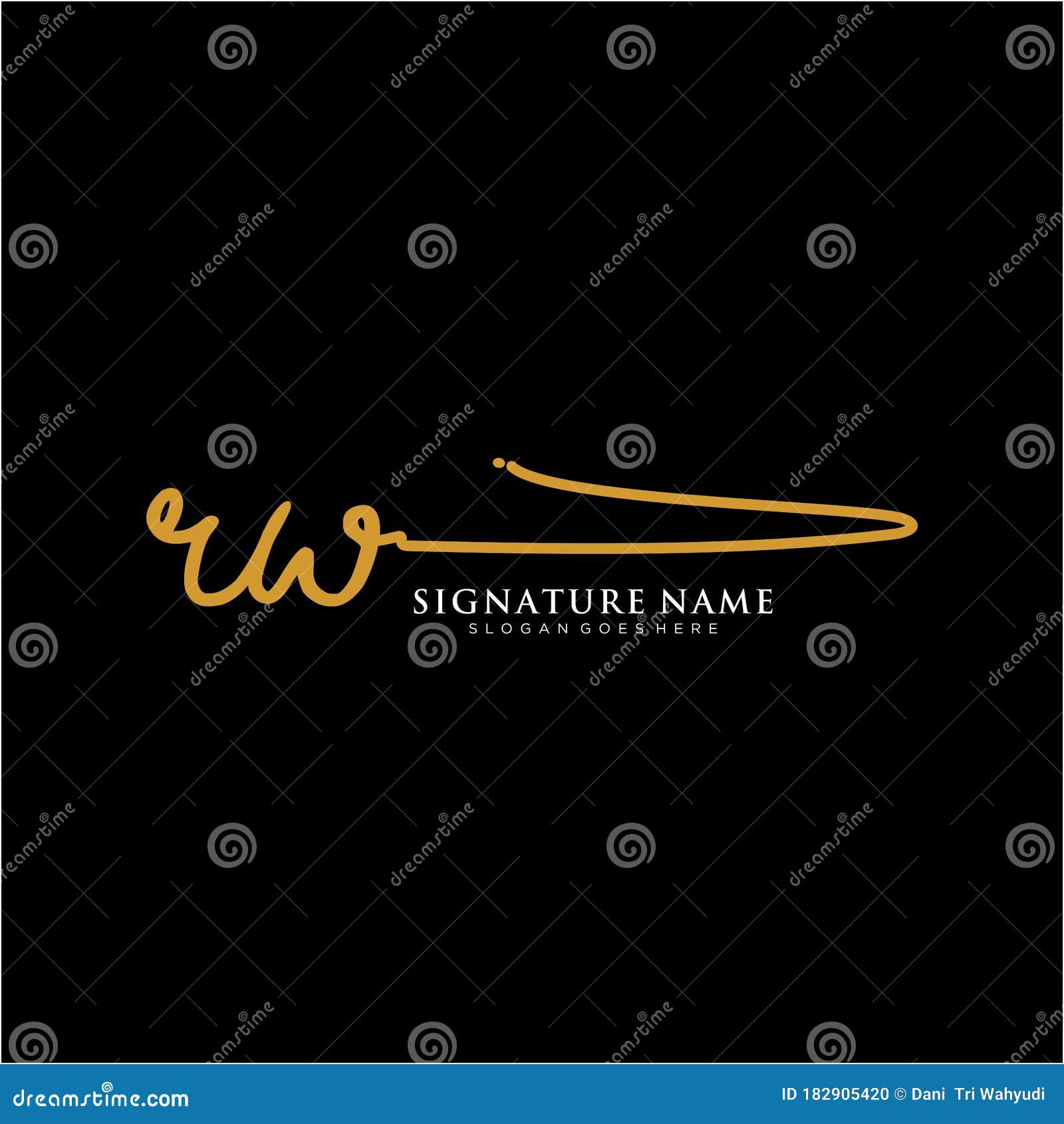 Letter RW Signature Logo Template Vector Stock Vector - Illustration of ...