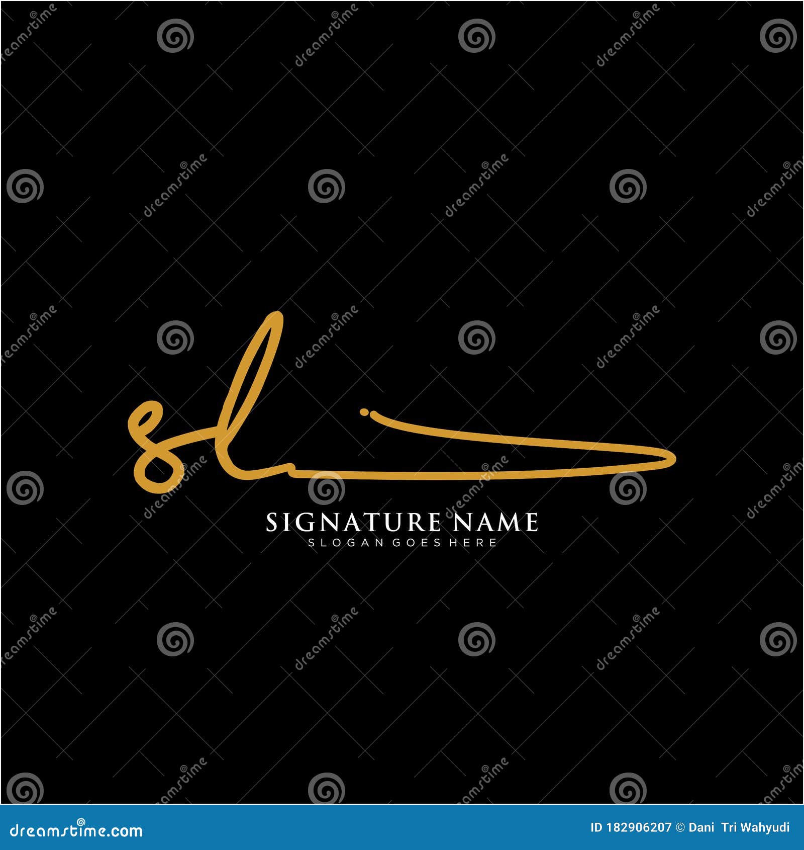 Letter SL Signature Logo Template Vector Stock Vector - Illustration of ...