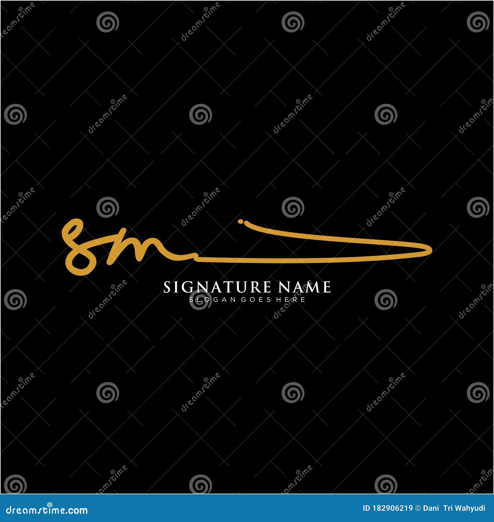 Letter SM Signature Logo Template Vector Stock Vector - Illustration of ...