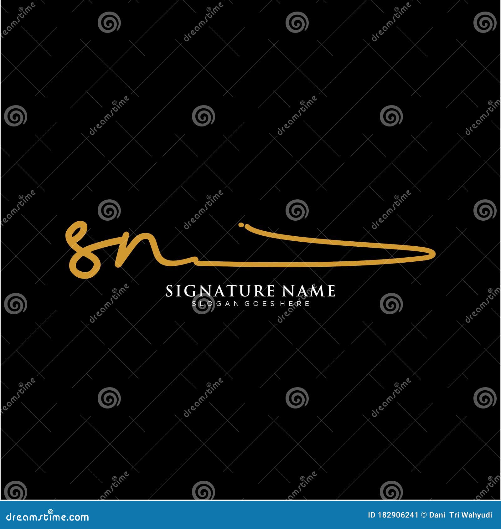 Letter SN Signature Logo Template Vector Stock Vector - Illustration of ...