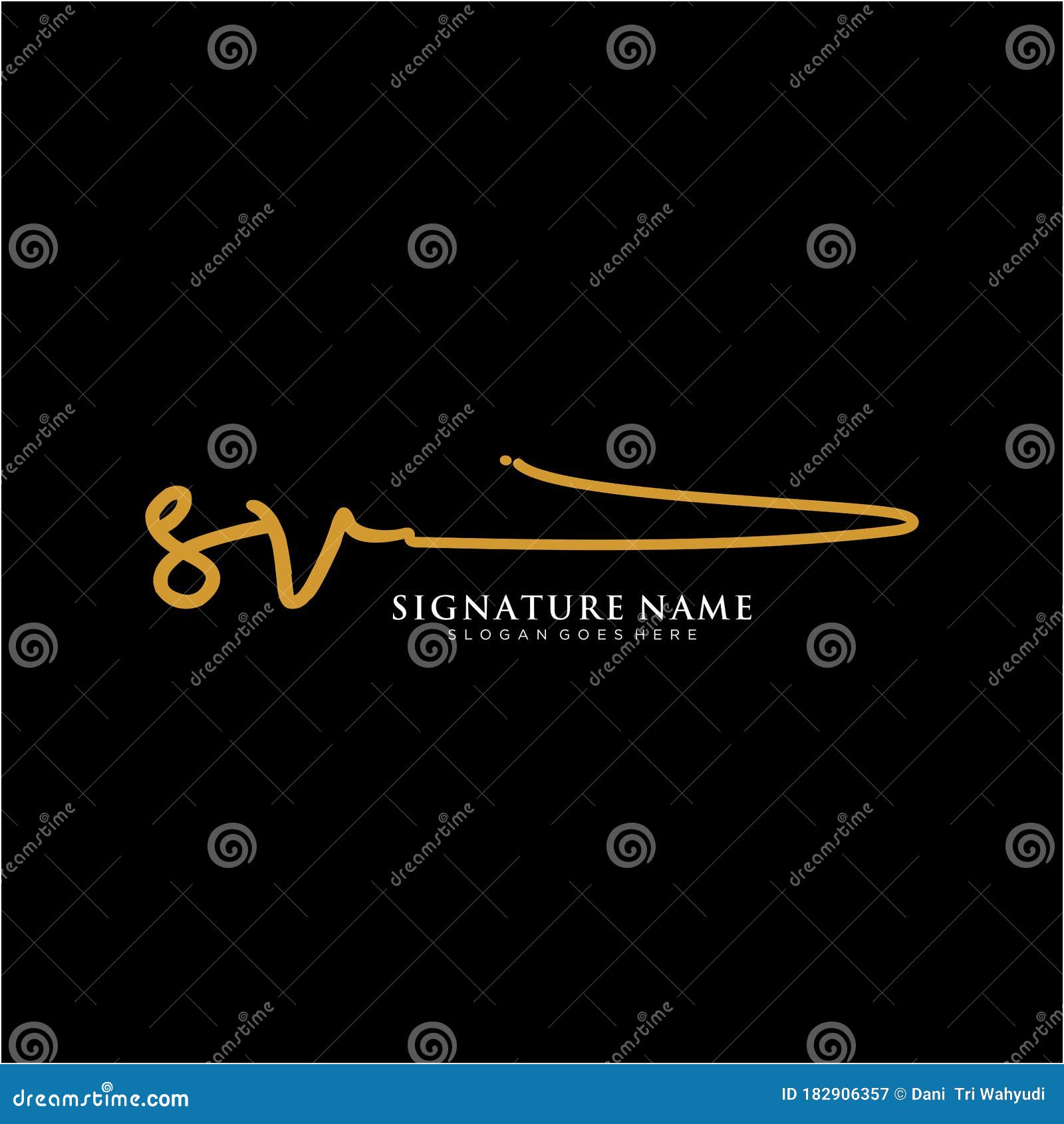Letter SV Signature Logo Template Vector Stock Vector - Illustration of ...