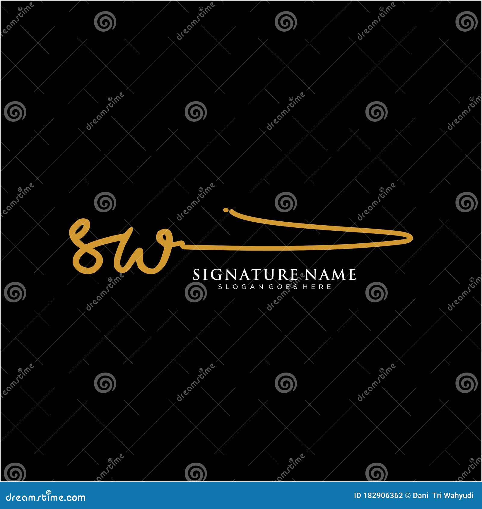 Letter SW Signature Logo Template Vector Stock Vector - Illustration of ...