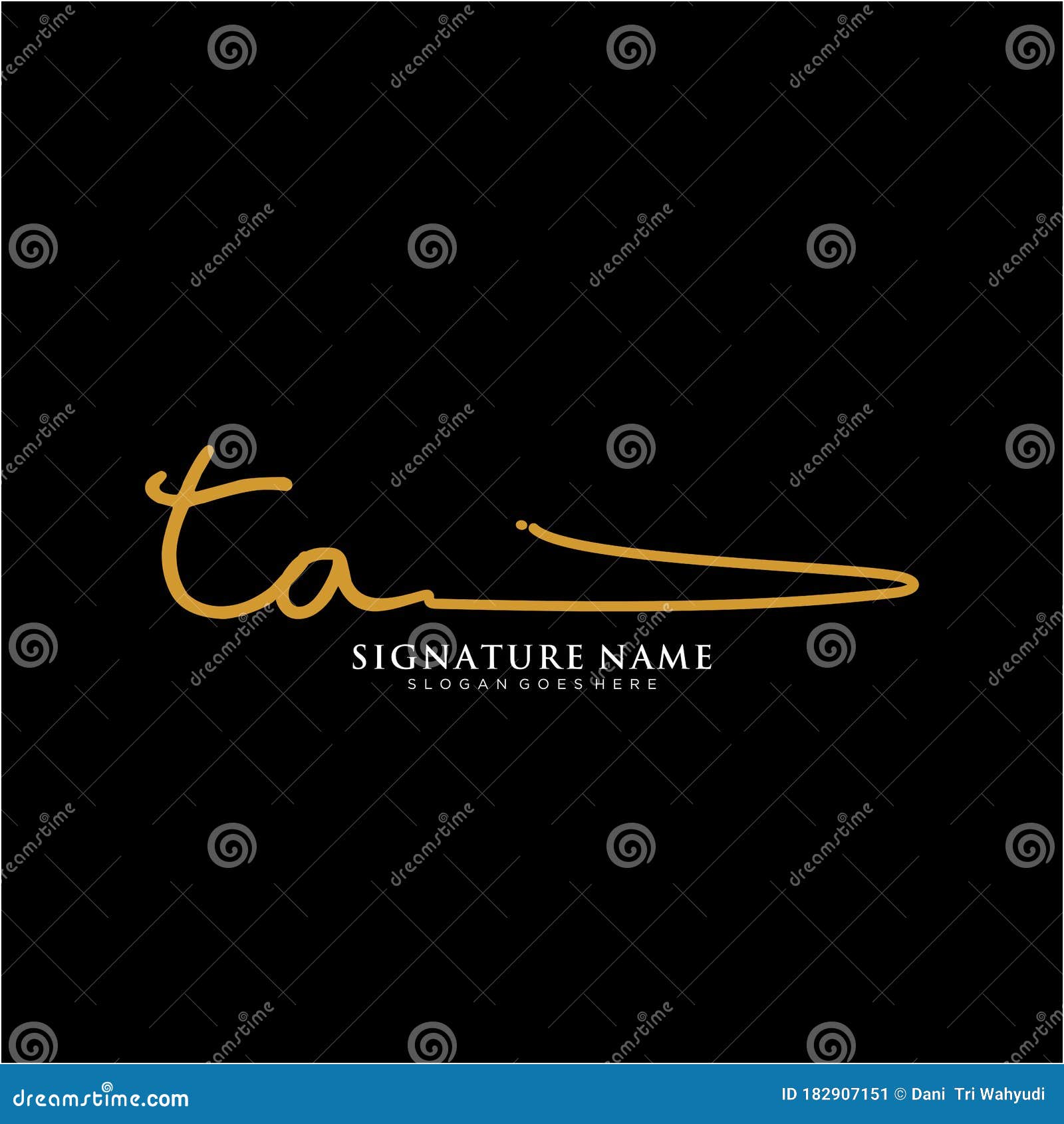 Letter TA Signature Logo Template Vector Stock Vector - Illustration of ...