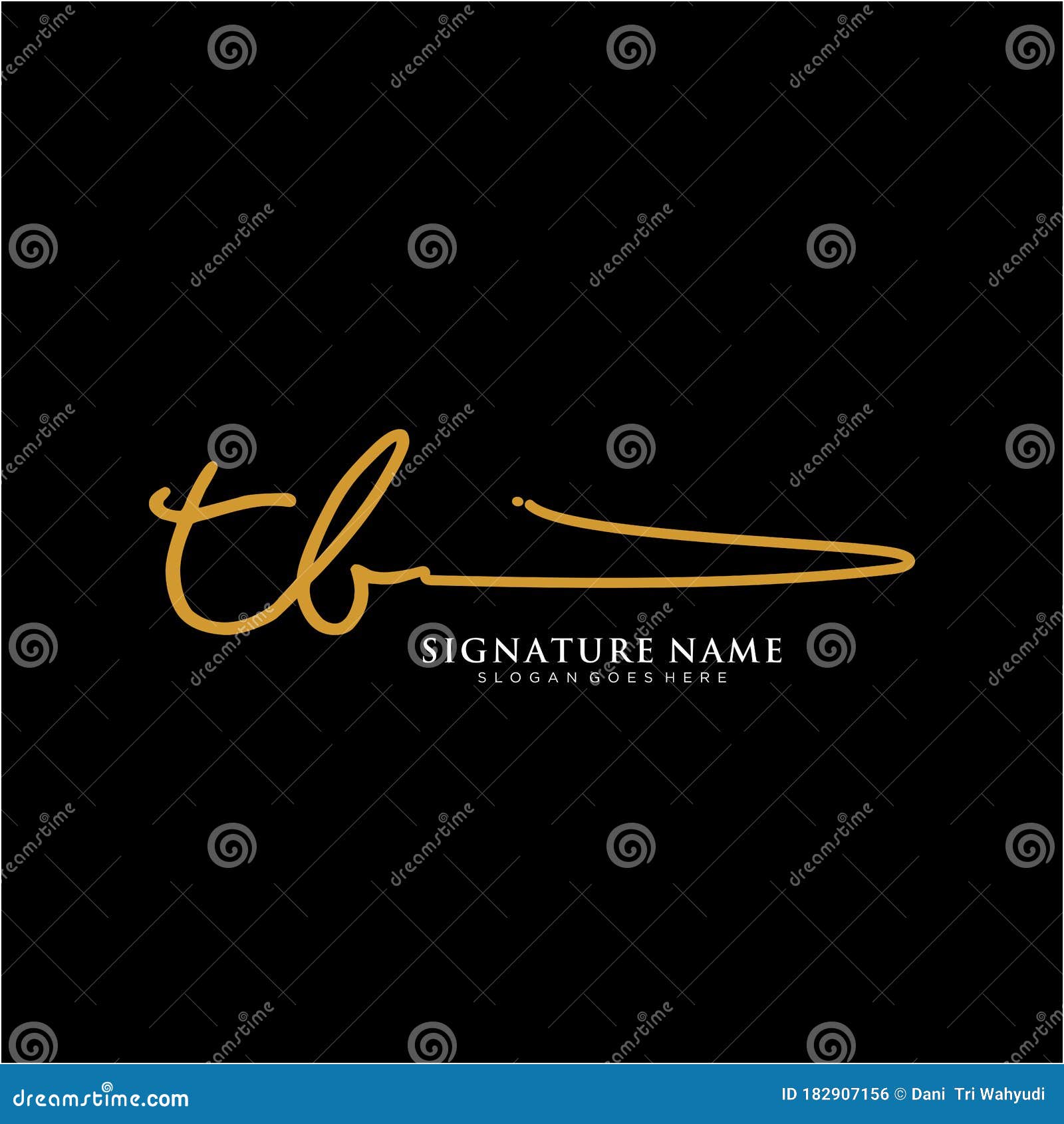 Letter TB Signature Logo Template Vector Stock Vector - Illustration of ...
