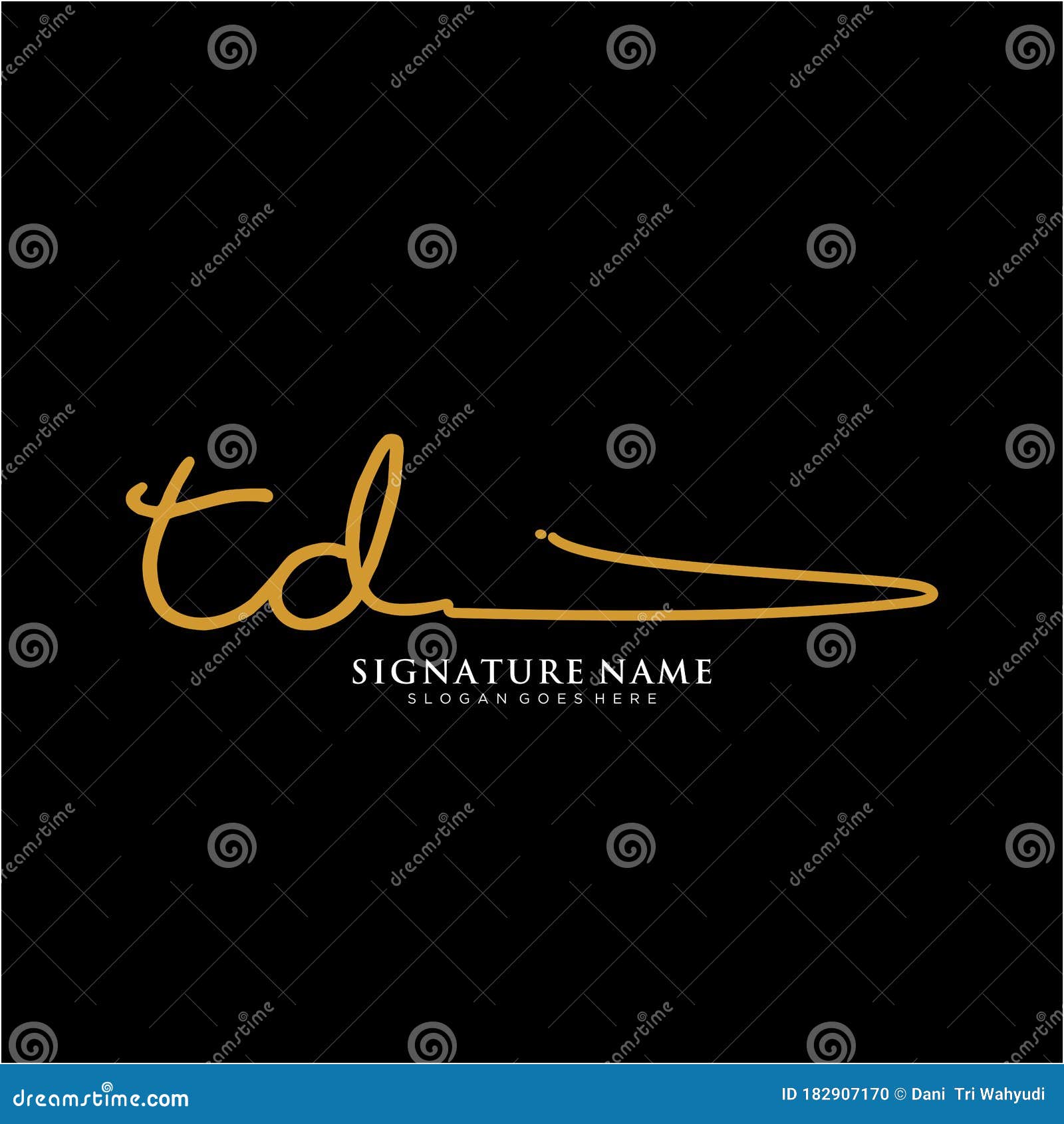 Letter TD Signature Logo Template Vector Stock Vector - Illustration of ...