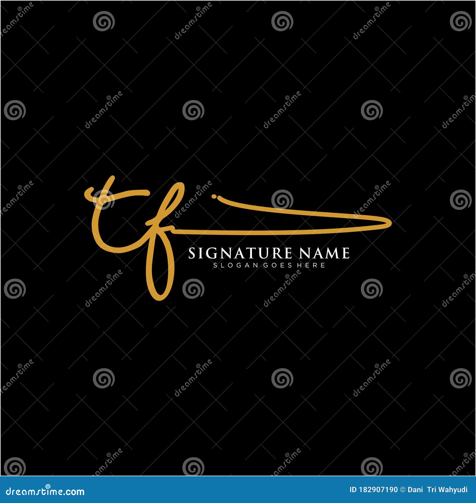 Letter TF Signature Logo Template Vector Stock Vector - Illustration of ...