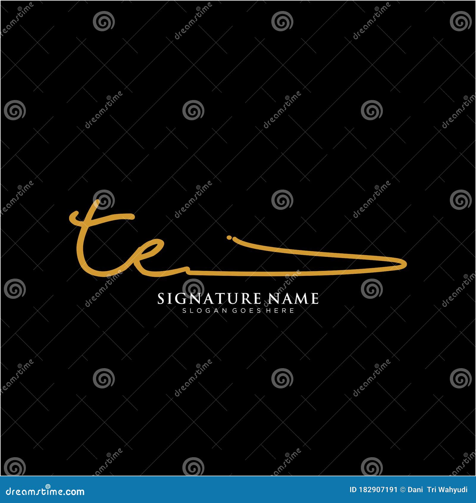 Letter TE Signature Logo Template Vector Stock Vector - Illustration of ...