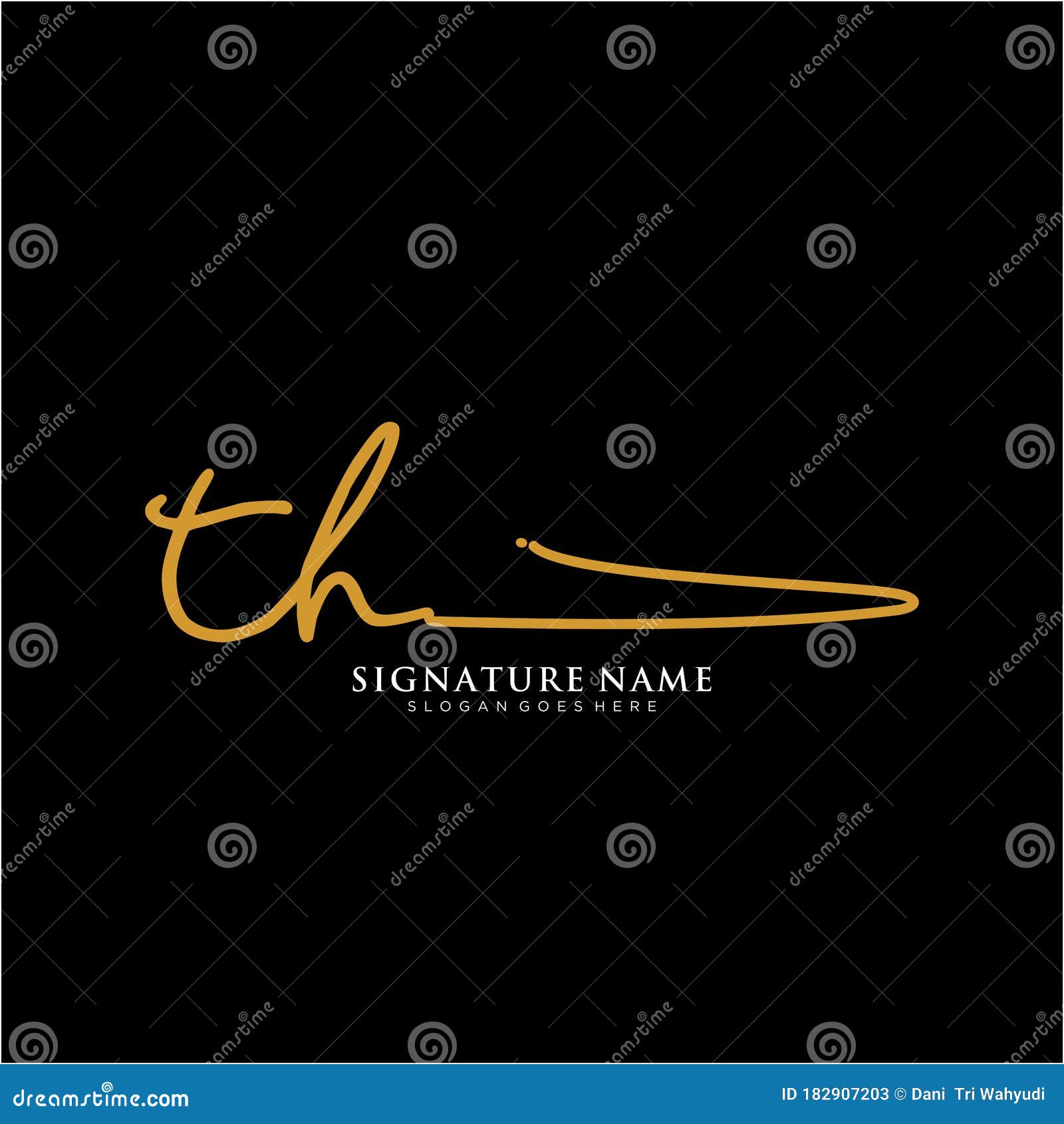 Letter TH Signature Logo Template Vector Stock Vector - Illustration of ...