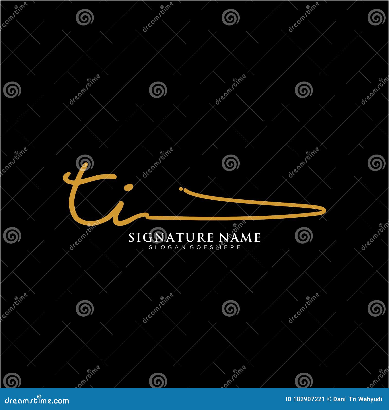 Letter TI Signature Logo Template Vector Stock Vector - Illustration of ...
