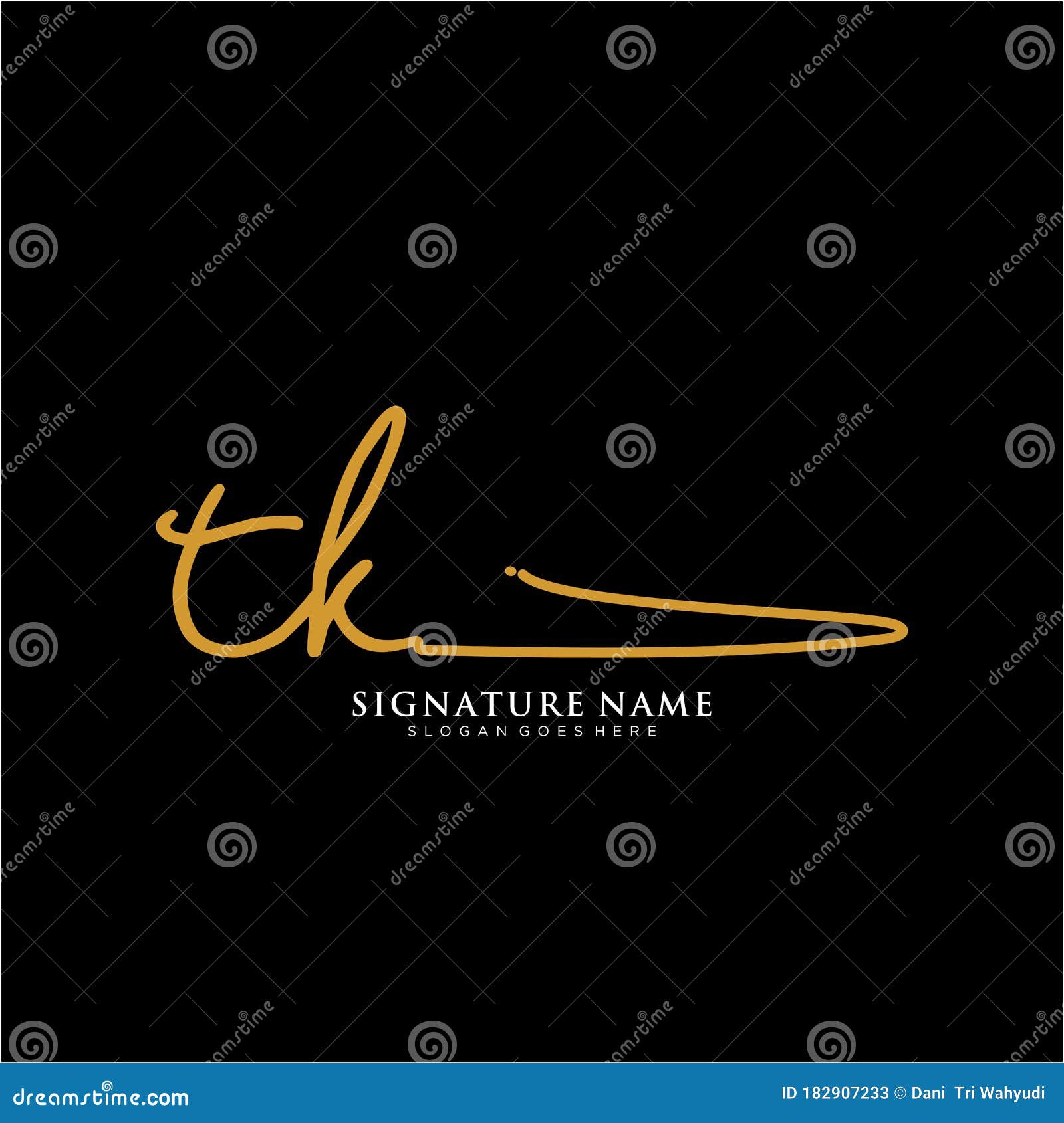 Letter TK Signature Logo Template Vector Stock Vector - Illustration of ...