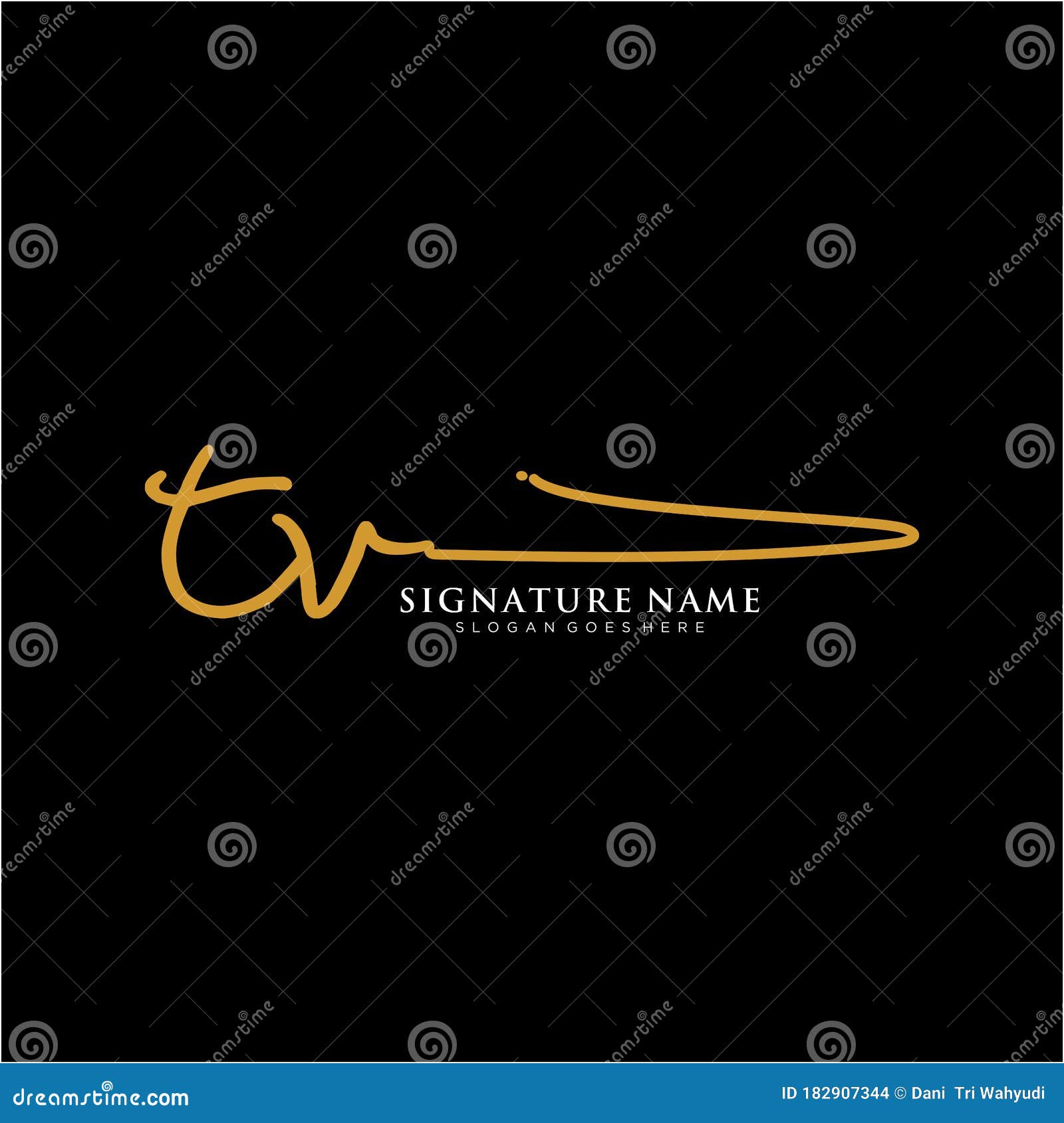 Letter TV Signature Logo Template Vector Stock Vector - Illustration of ...
