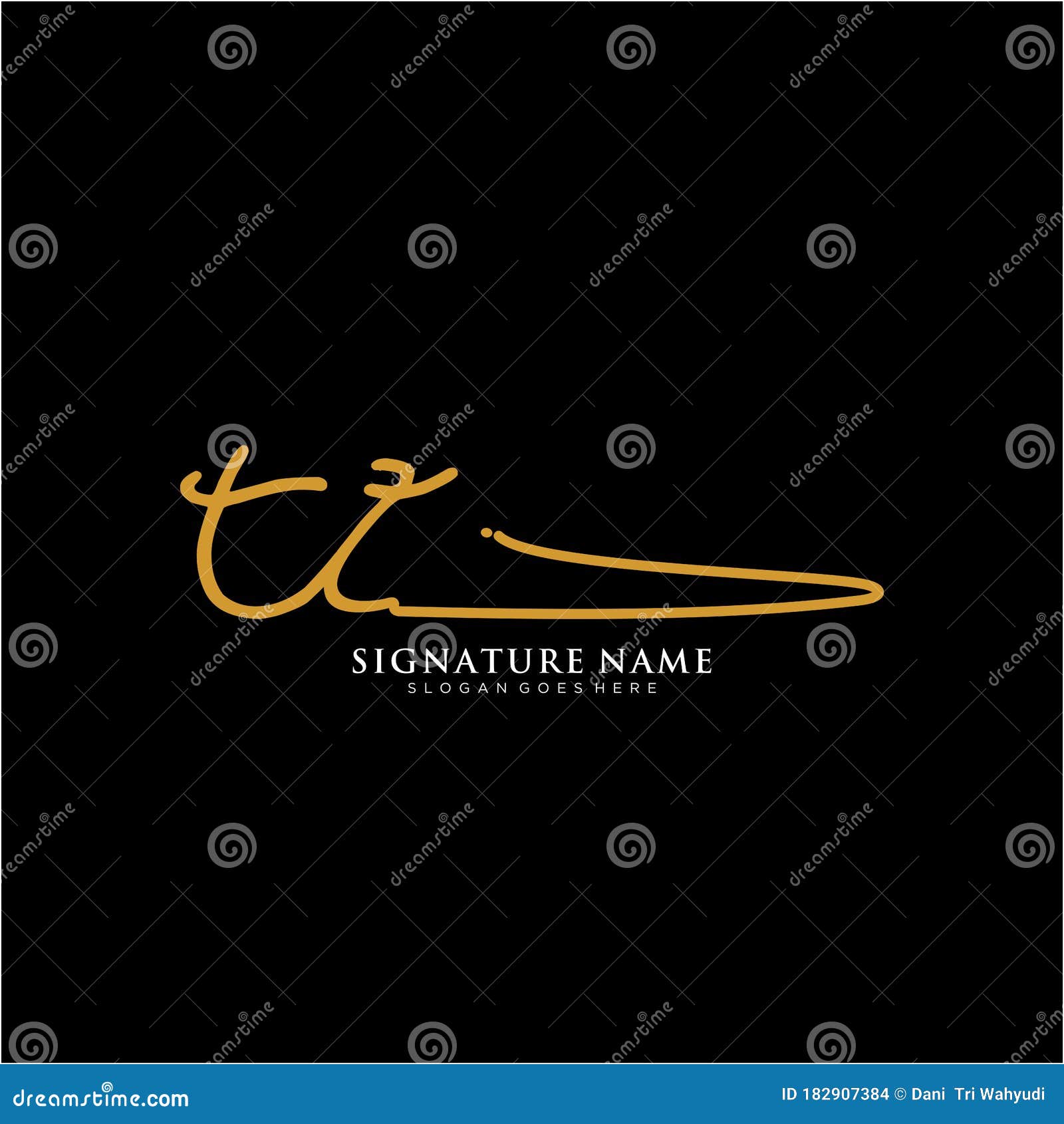 Letter TZ Signature Logo Template Vector Stock Vector - Illustration of ...