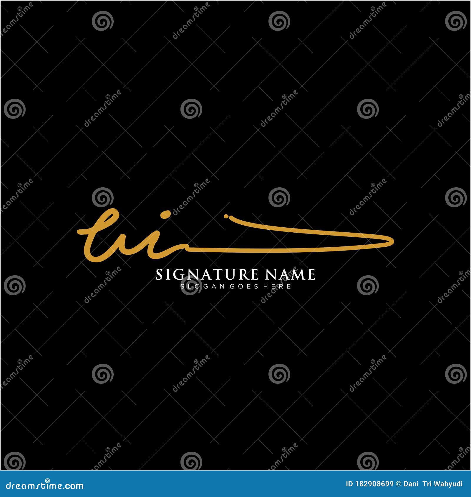 Letter UI Signature Logo Template Vector Stock Vector - Illustration of ...