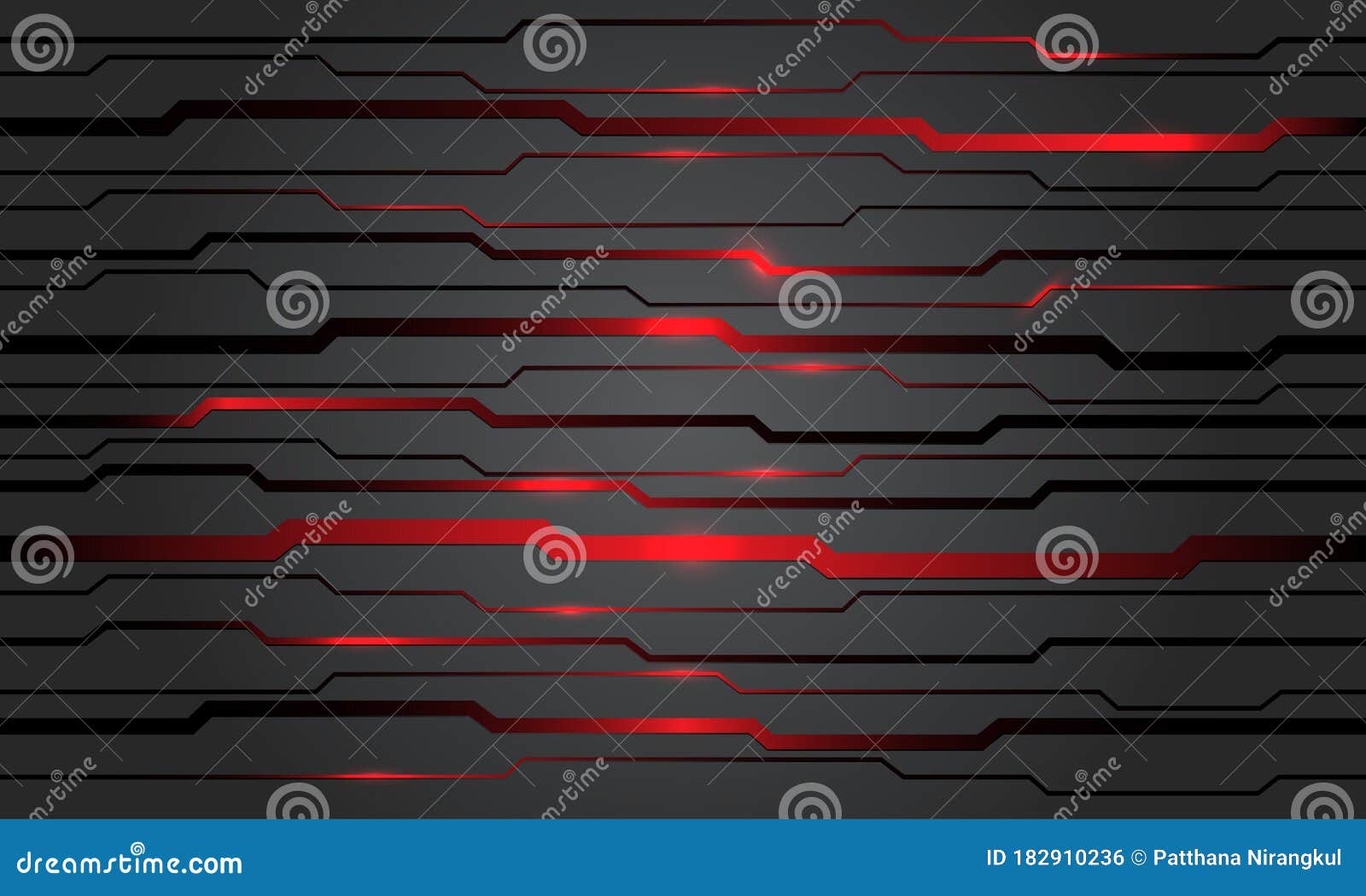 Abstract Red Light Circuit Cyber Pattern on Grey Metallic Design Modern ...