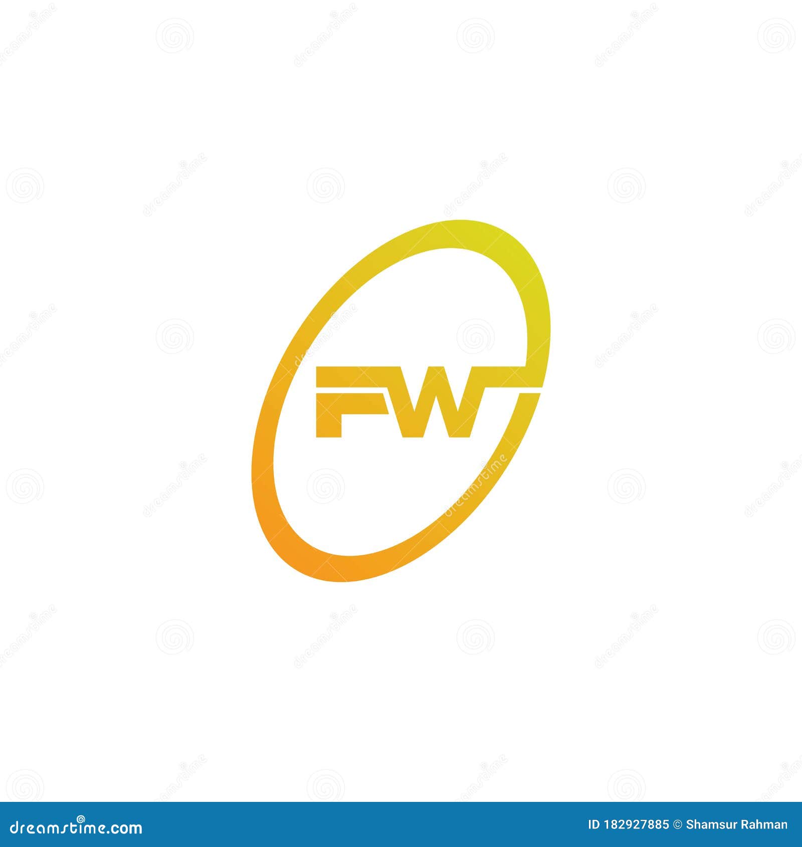 Initial Letter Fw Logo or Wf Logo Vector Design Template Stock ...