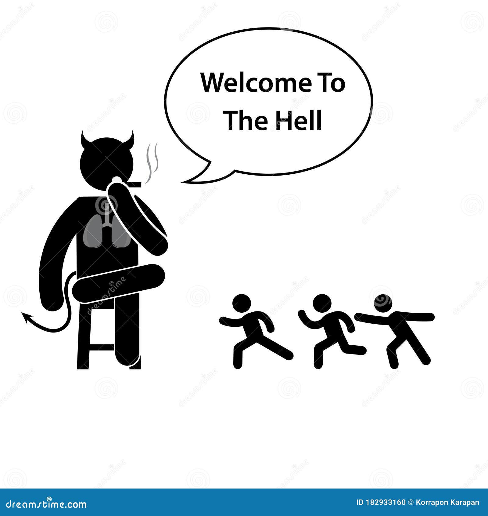 Stop Smoking. Wellcome Smoker To the Hell Stock Vector - Illustration ...